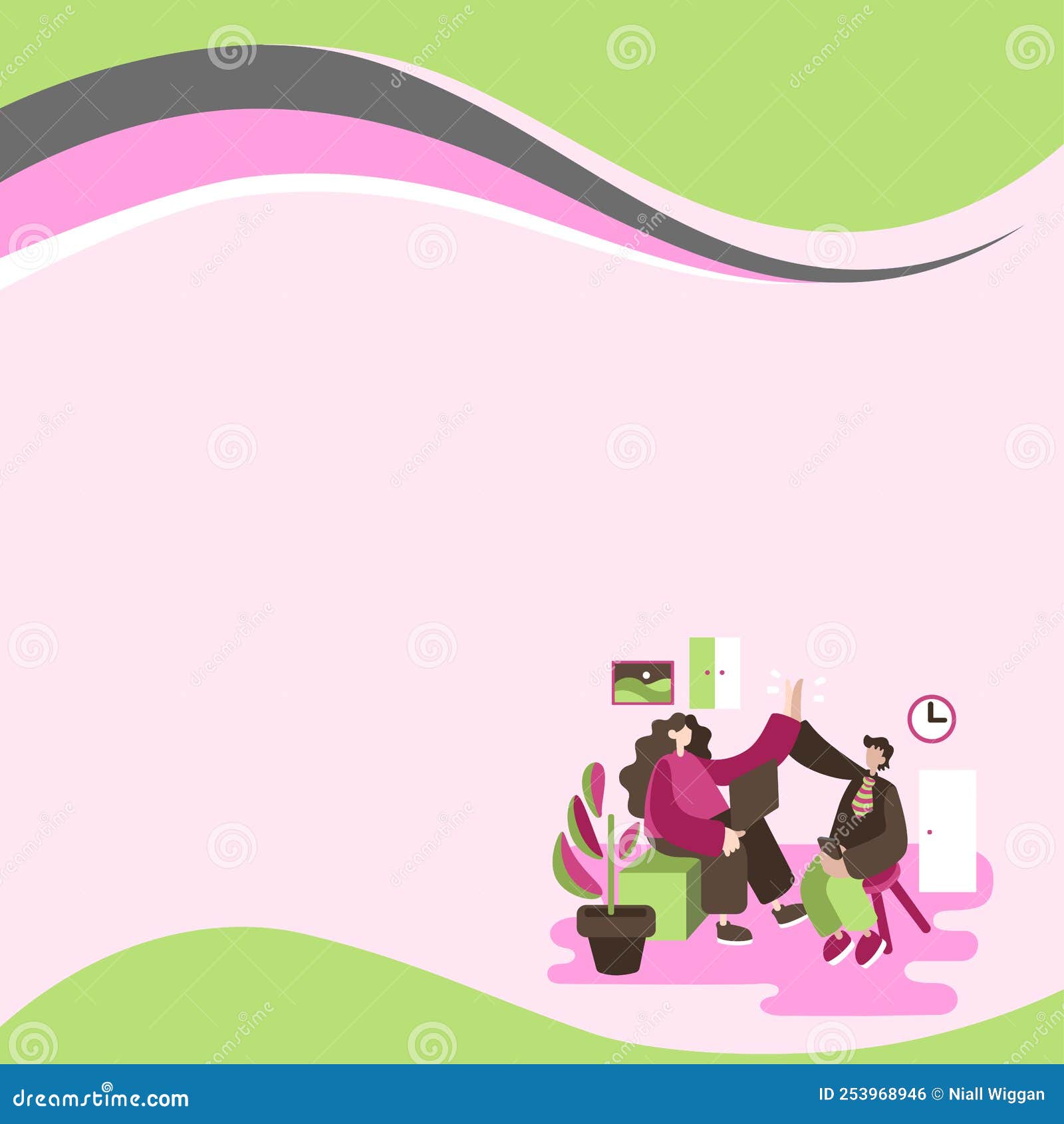 Colleagues Clapping Hands in Office. Working Together Drawing ...