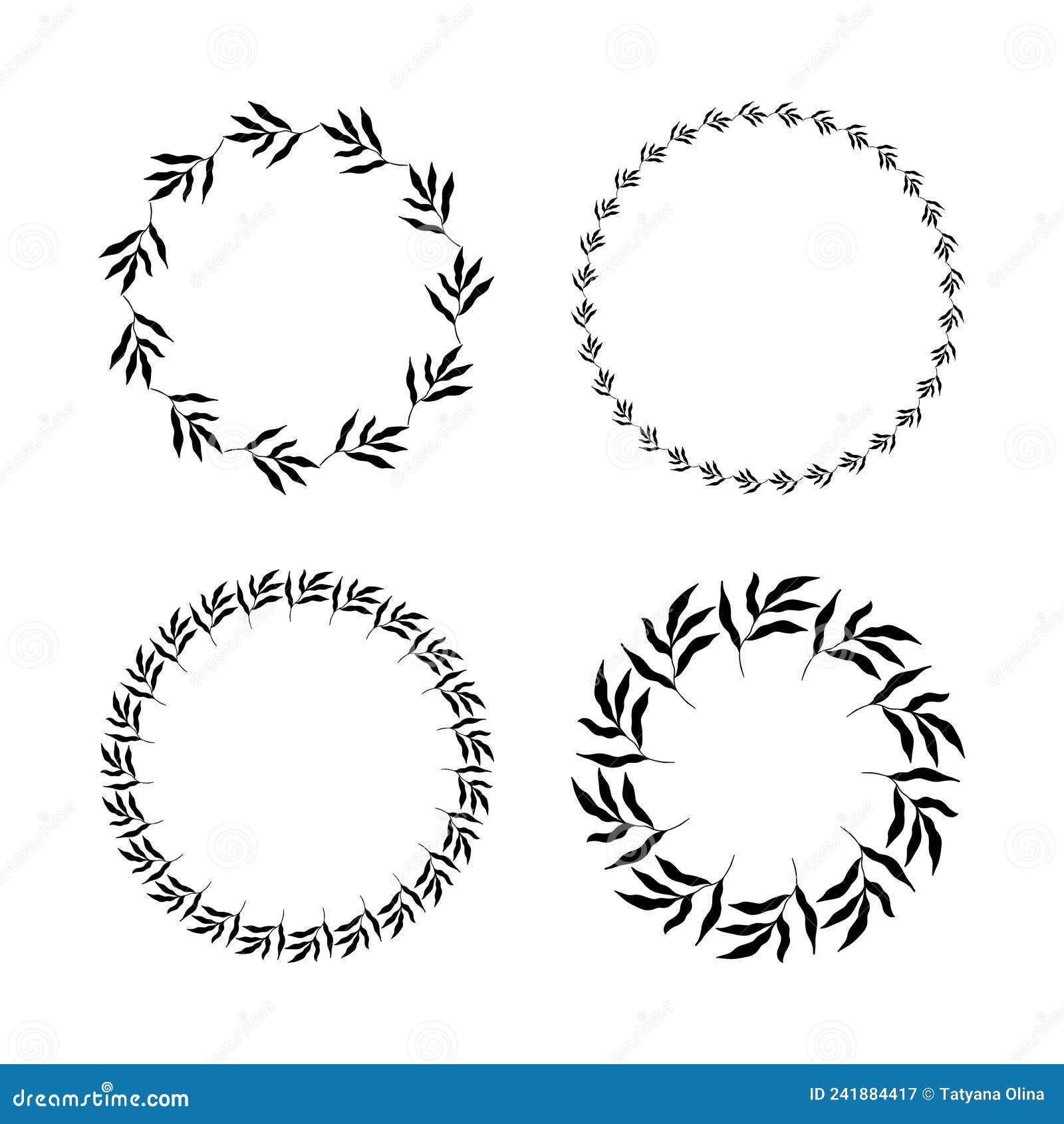 Set of Circle Botanical Frames. Vector Illustration Stock Vector ...