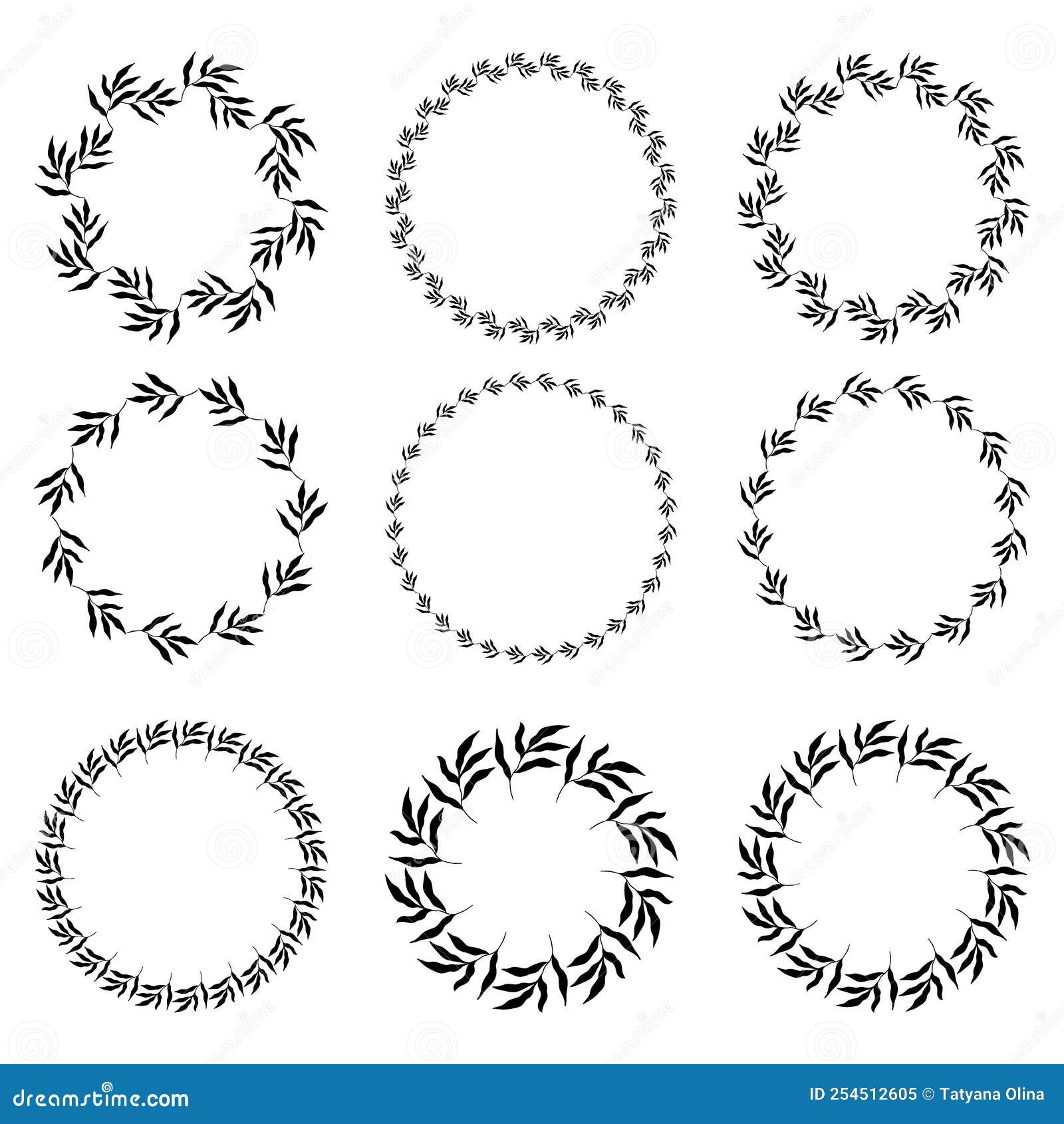 Set of Circle Botanical Frames. Vector Illustration Stock Vector ...