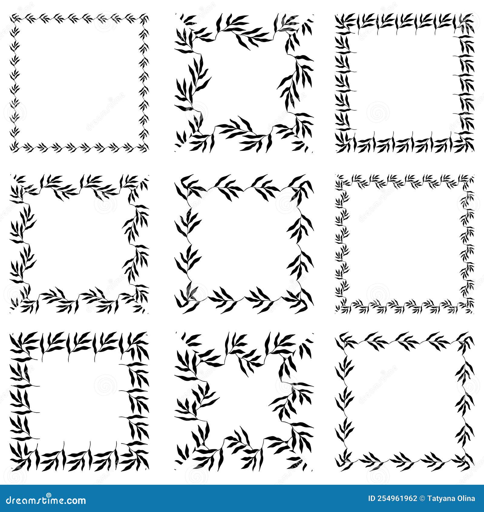 Big Set of Various Botanical Frames. Vector Illustration Stock Vector ...