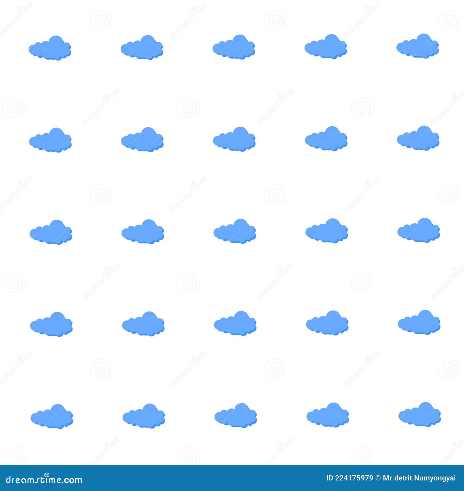 Illustration Collection Blue Clouds Pattern on Background Stock ...