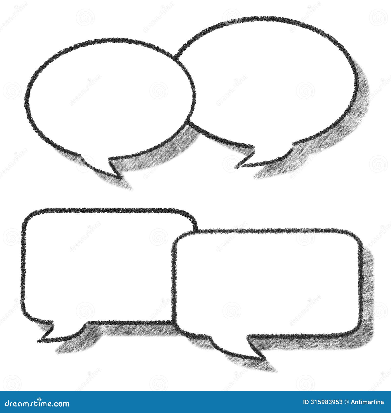 Illustration of a Collection of Comic Style Speech Bubbles Drawn in ...