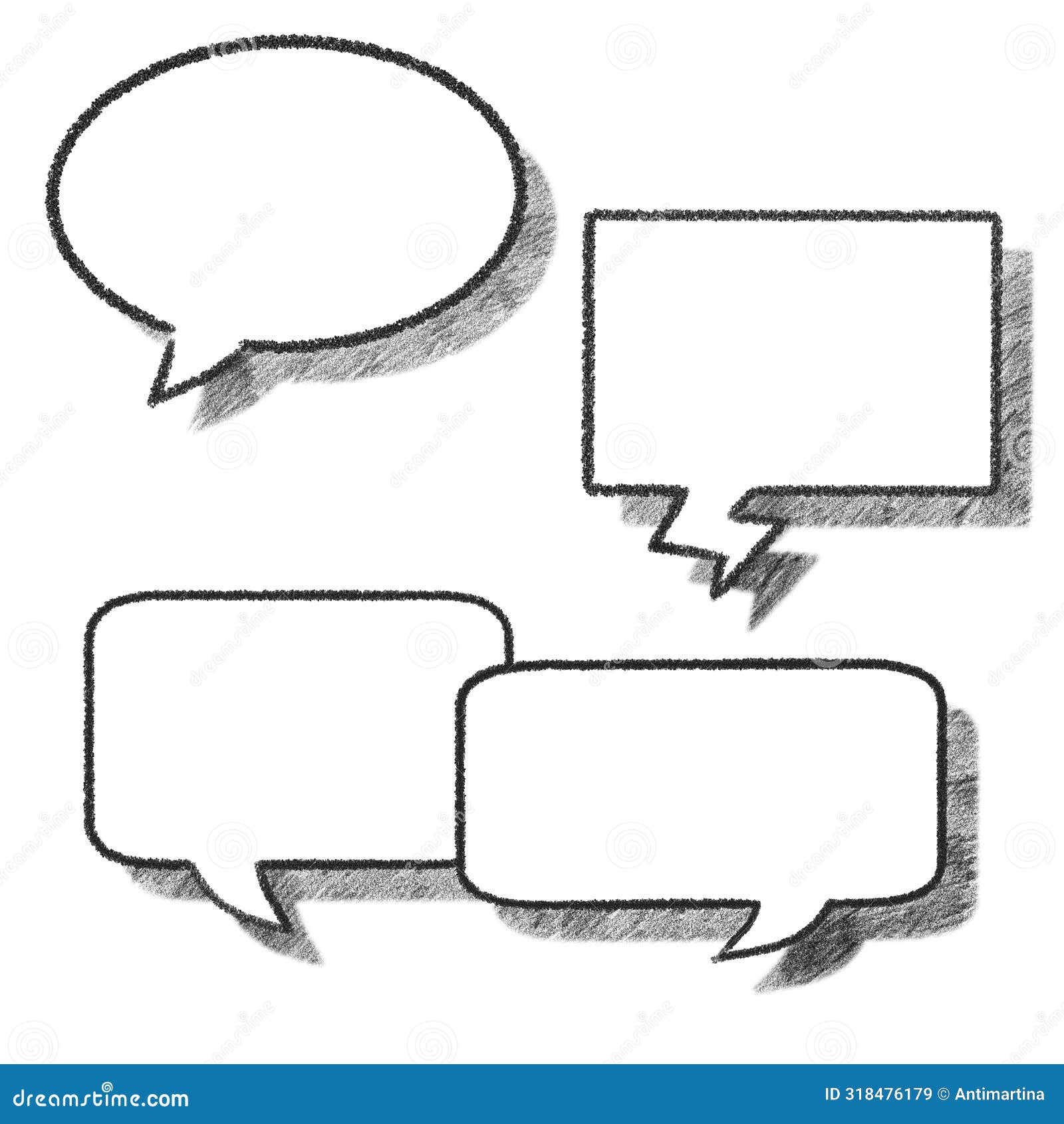 Illustration of a Collection of Comic Style Speech Bubbles Drawn in ...