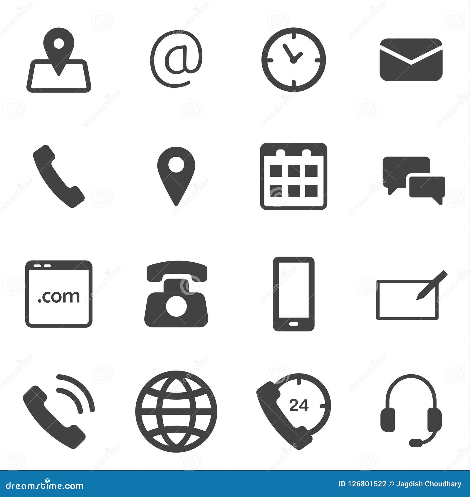 Illustration of Collection of Different Icons of Communication ...