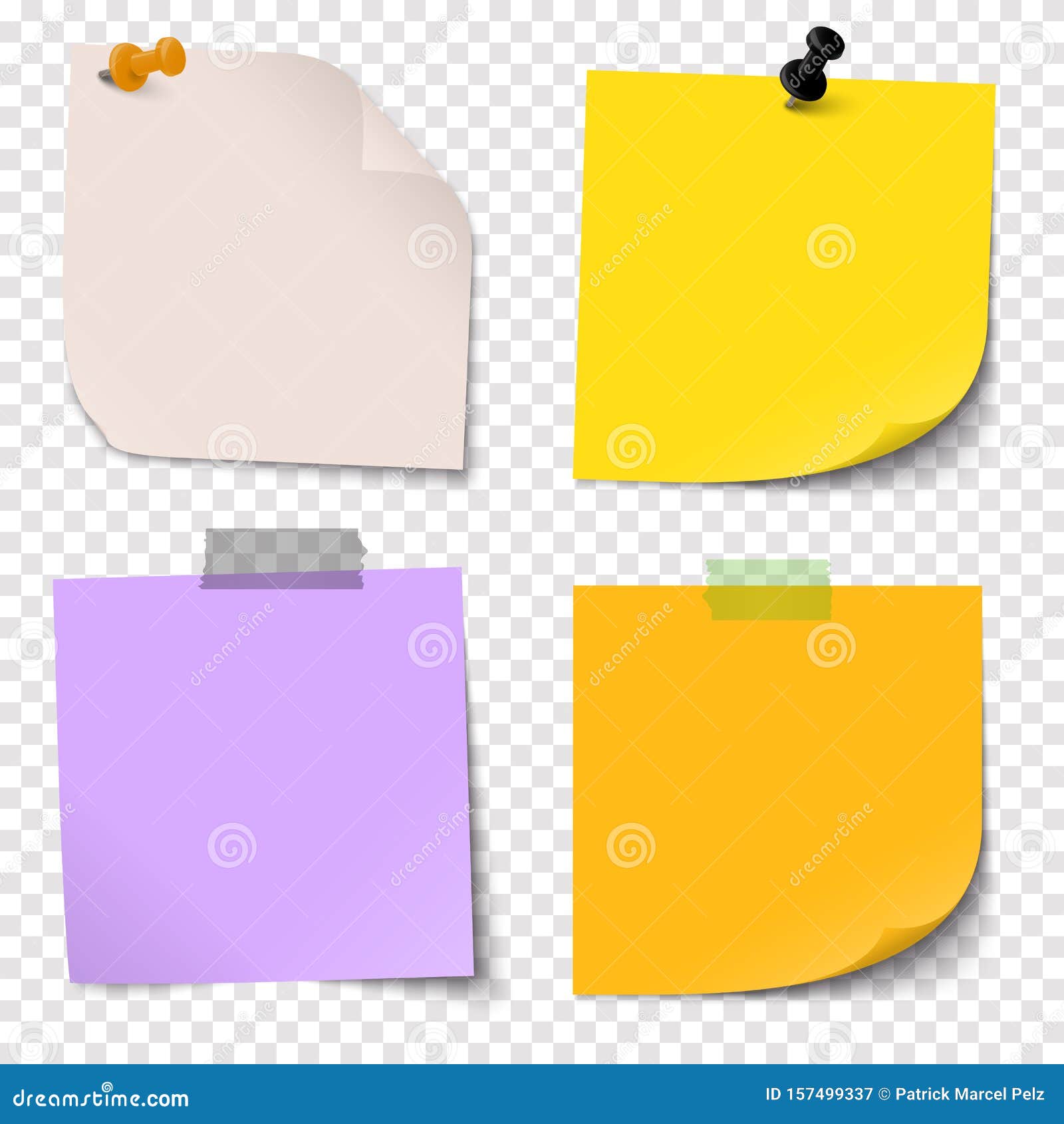 Sticky Papers Collection with Vector Transparency Stock Vector ...