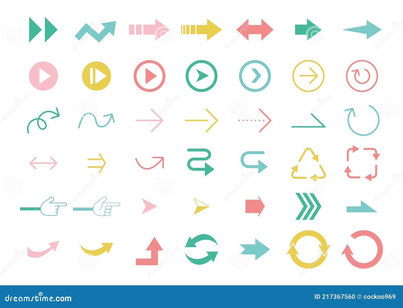 Illustration Collection of Pastel Colored Arrows Stock Vector ...