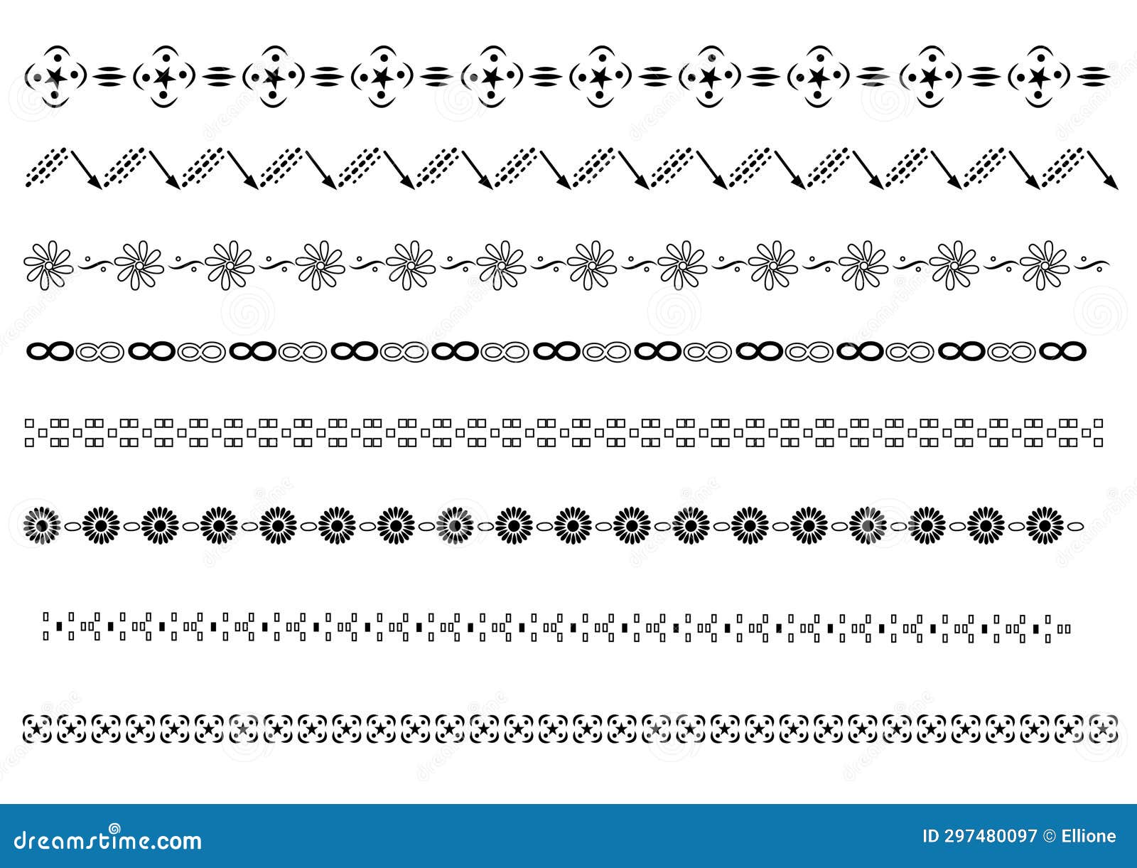Vector Set of Decorative Monochrome Elements. Stock Illustration ...