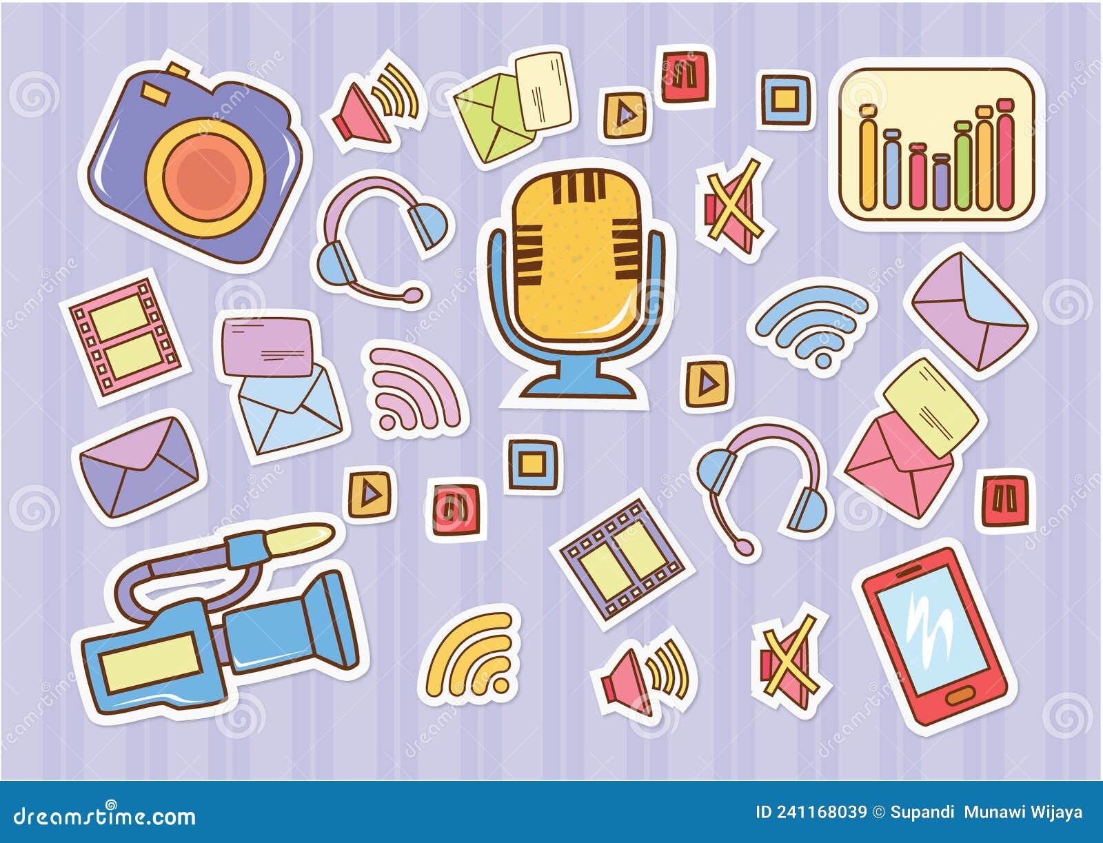 Illustration Collection of Set Vector Media Stock Vector - Illustration ...
