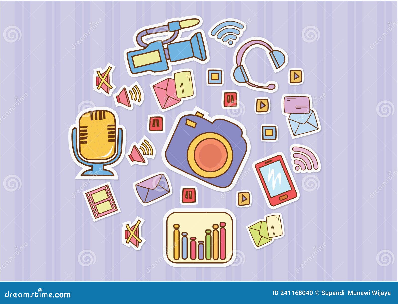 Illustration Collection of Set Vector Media Stock Vector - Illustration ...
