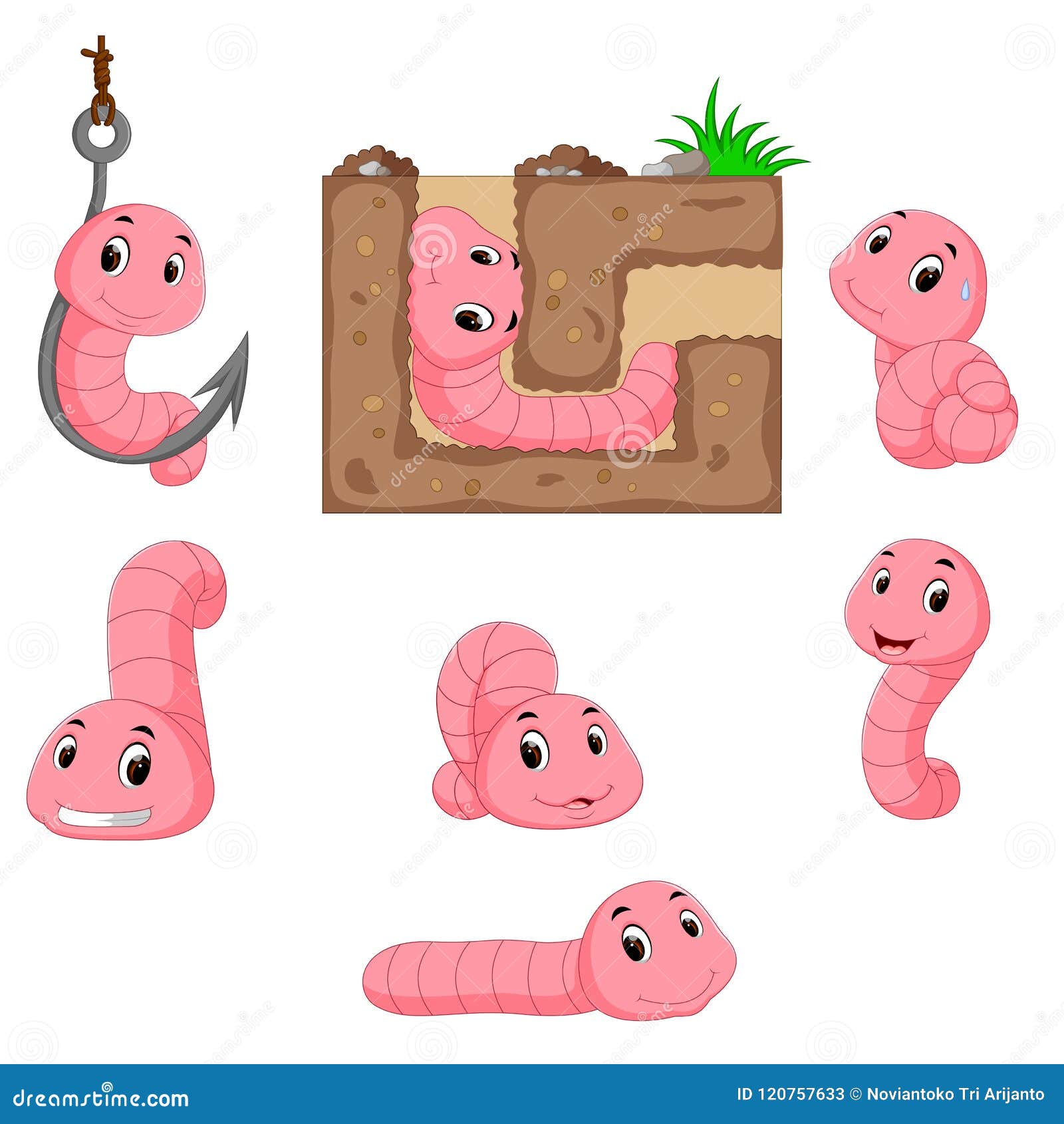 Collection of worm cartoon stock vector. Illustration of graphic ...