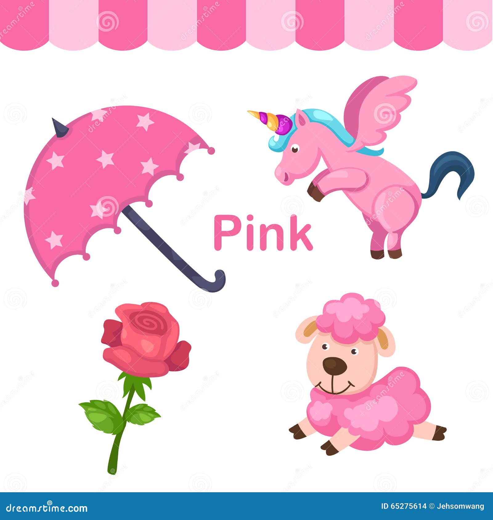 Illustration of Color Pink Group Stock Vector - Illustration of early ...