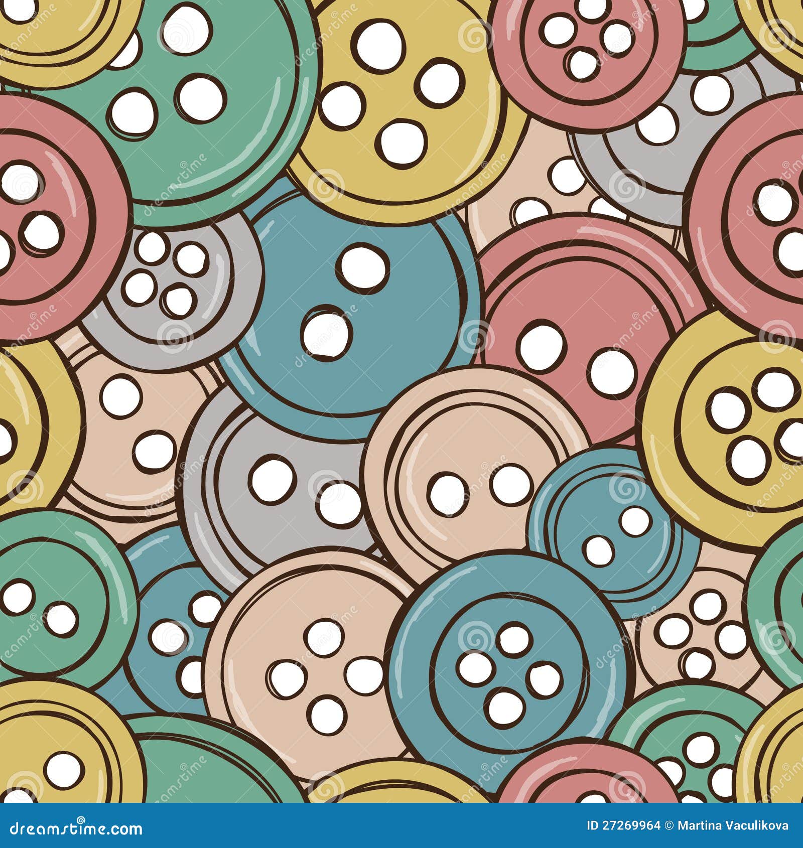 Illustration of Colored Buttons Seamless Pattern Stock Vector ...