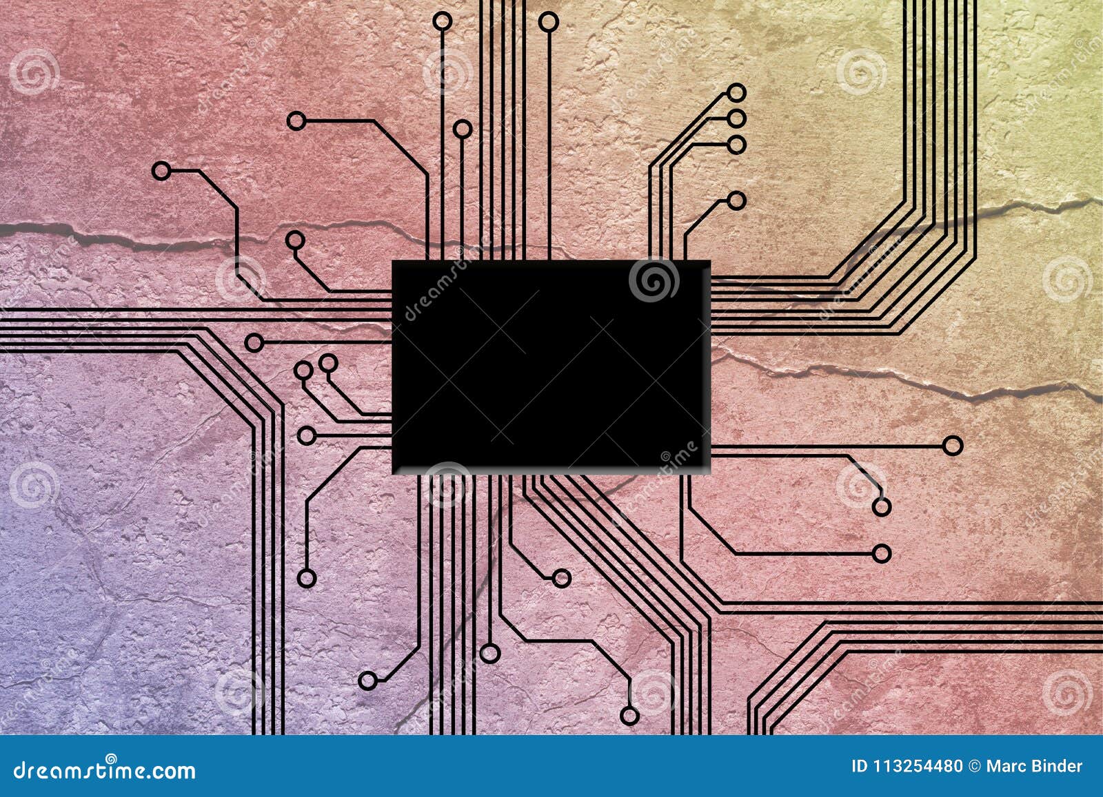 Colored Digital Computer Chip Core Stock Illustration - Illustration of ...