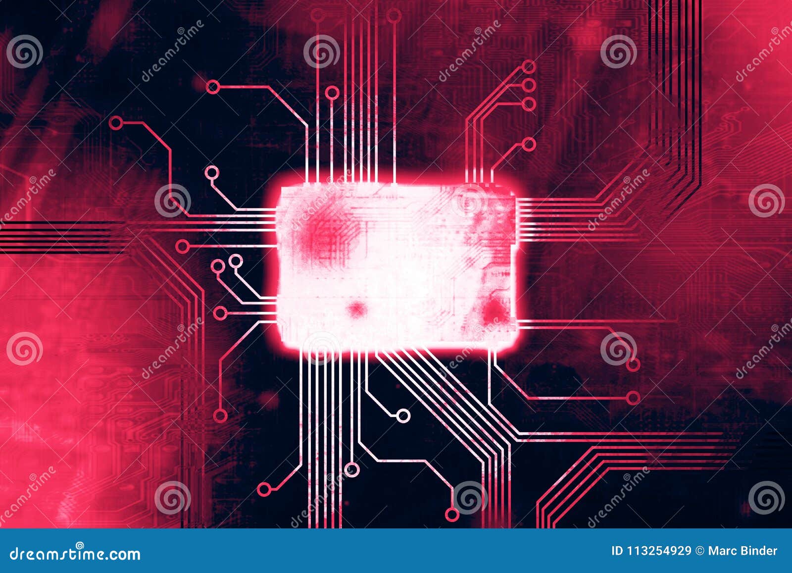 Pink Colored Digital Computer Chip Core Stock Illustration ...