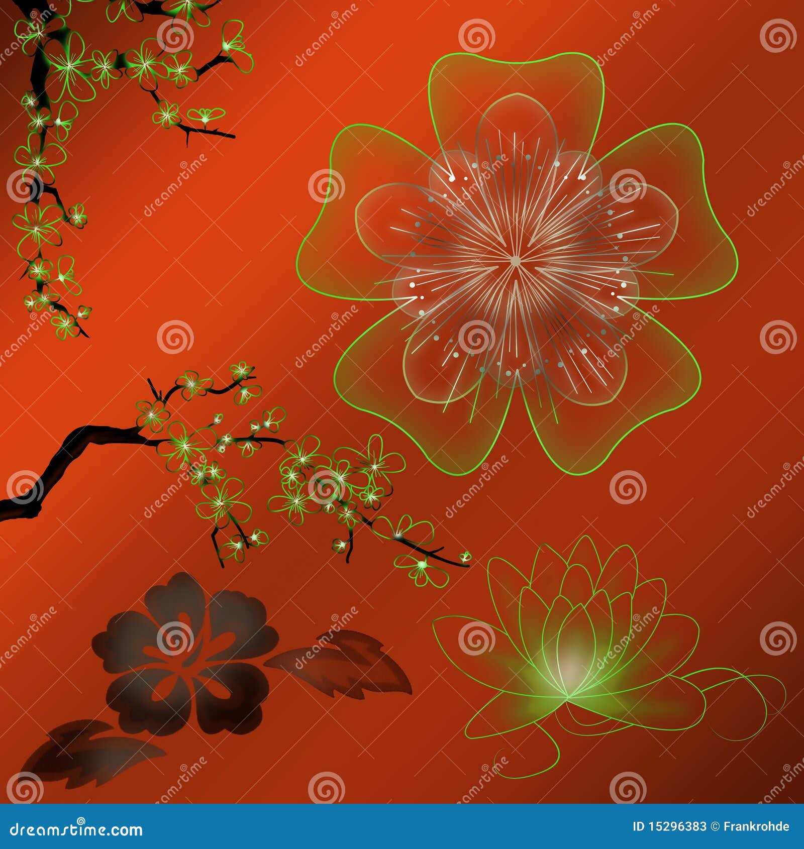 Illustration of Colored Flowers with Gradient Stock Illustration ...