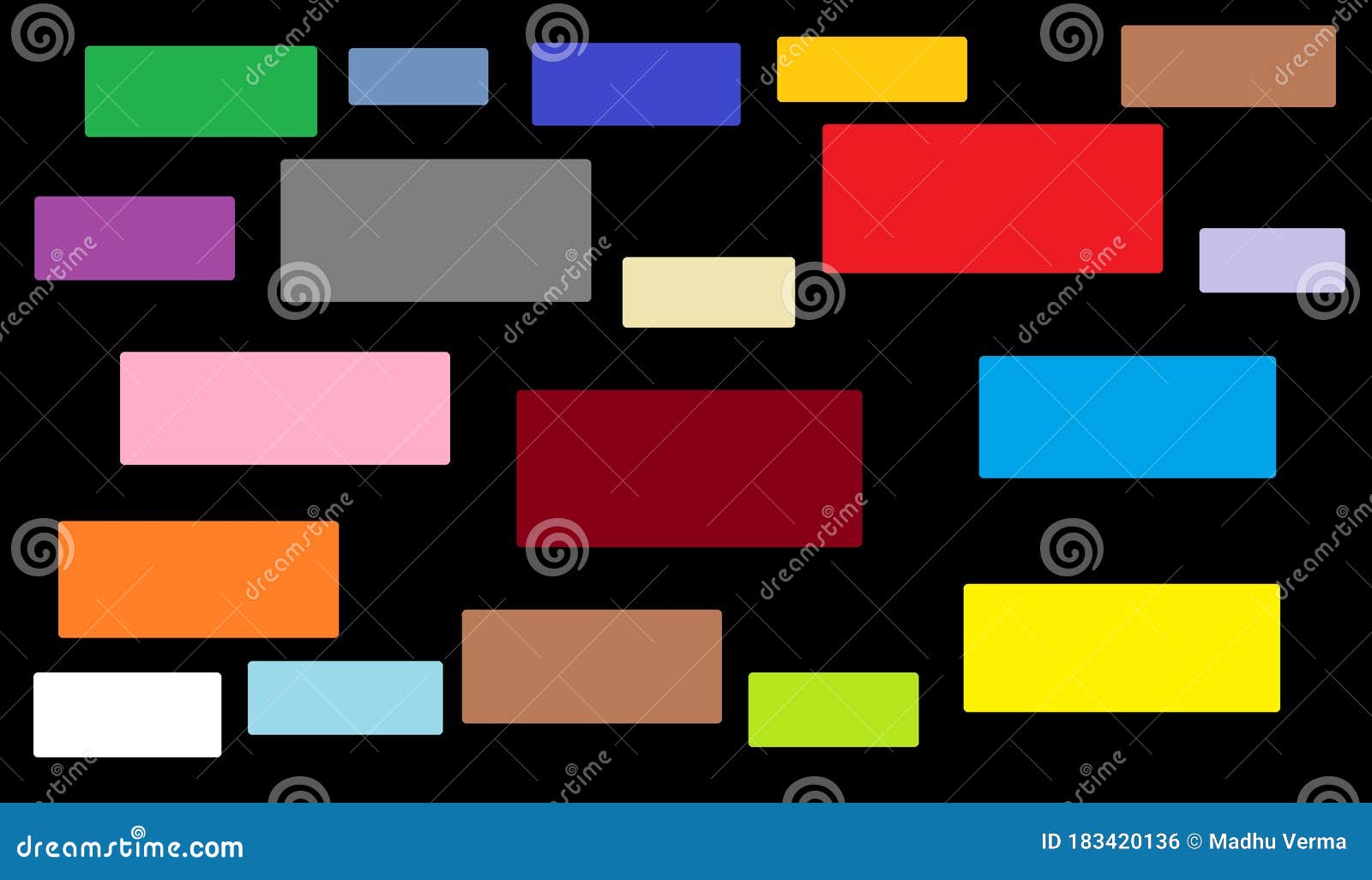 Illustration of Colored Rectangles Isolated in Black Background Stock ...