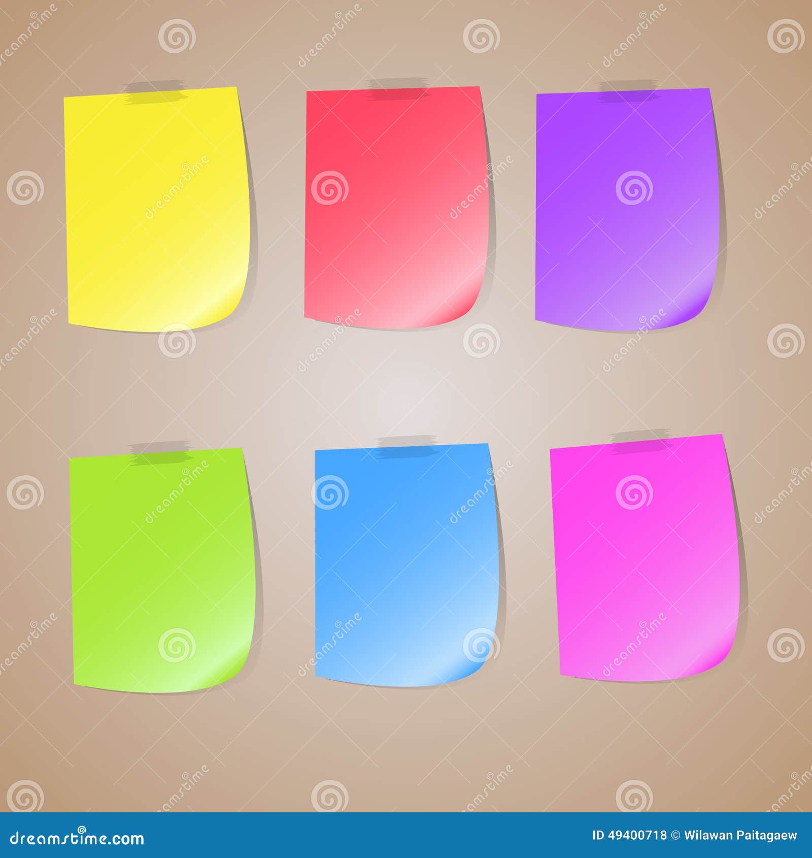 Illustration of a Colored Set of Sticky Notes Stock Illustration ...