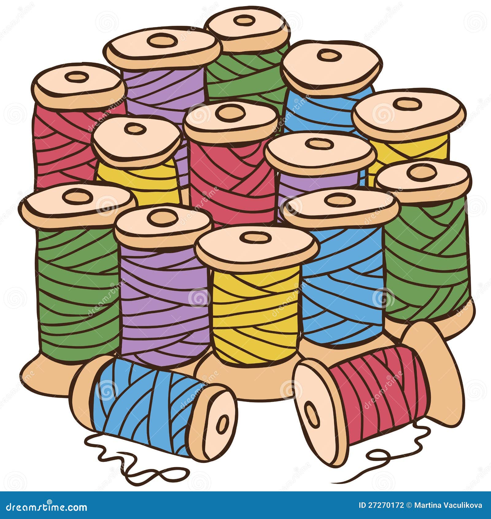 Illustration of Colored Threads Stock Vector - Illustration of craft ...