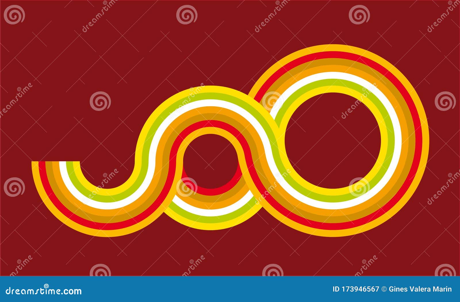 Illustration of a Colored Triple Loop. Geometric Shape Stock ...