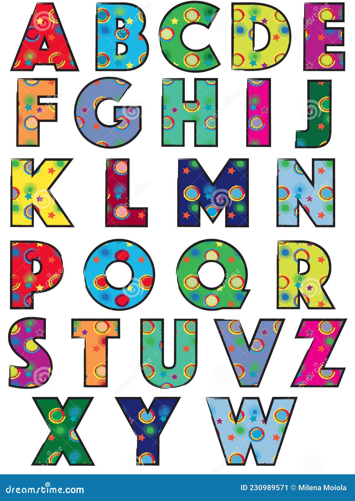 Happy Alphabet in with Background Stock Illustration - Illustration of ...