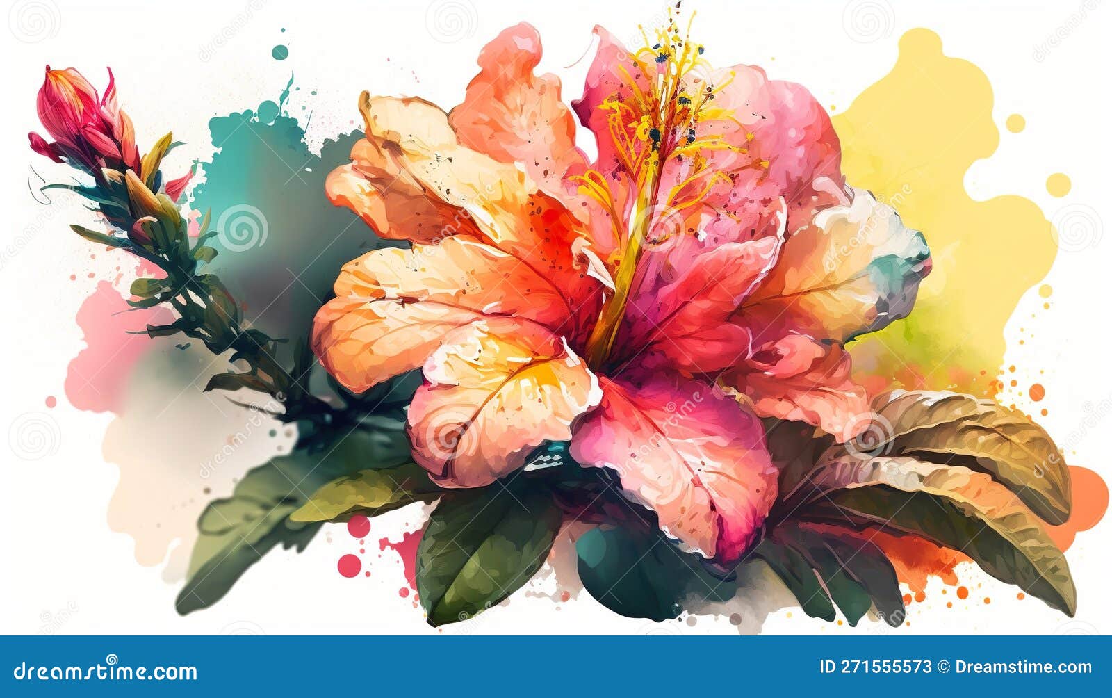 Illustration of Colorful Azalea Flower Blooming Stock Illustration ...