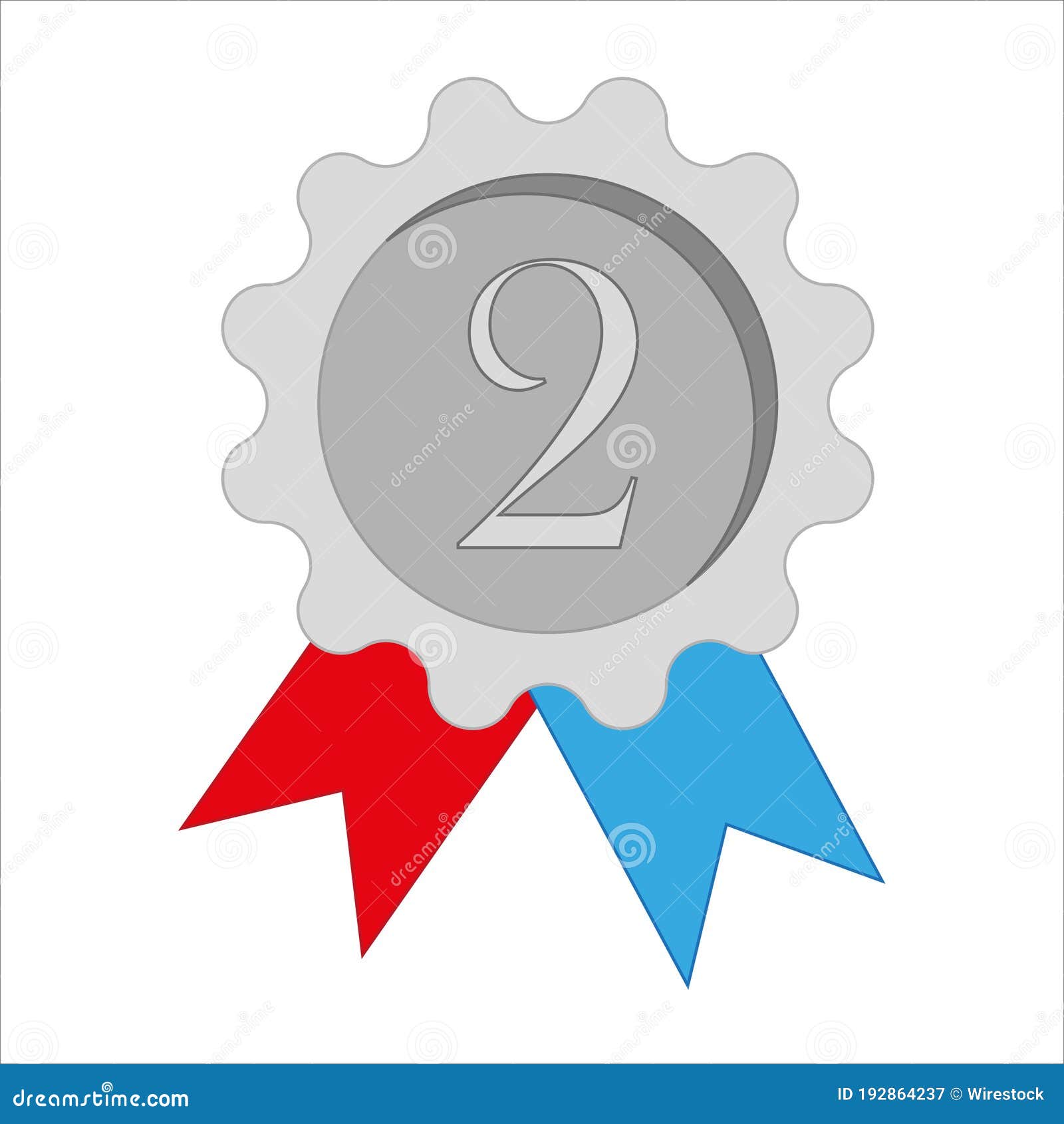 Illustration of a Colorful Badge of the Second Place Isolated on a ...