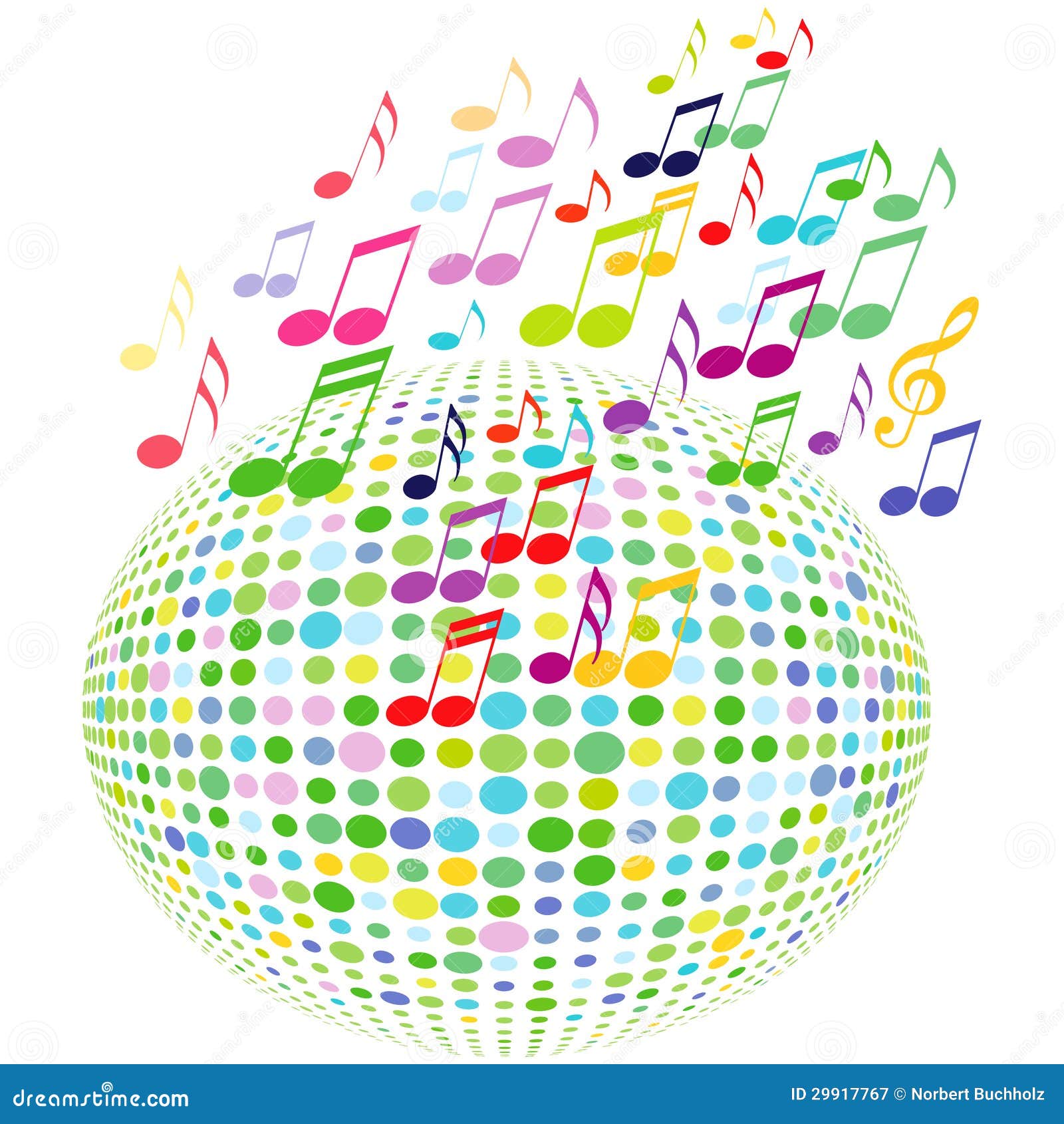 Music notes stock vector. Illustration of globe, colourful - 29917767