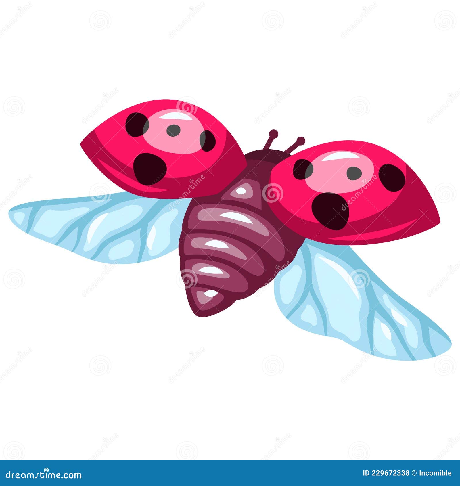 Illustration of Colorful Beautiful Ladybug. Stylized Insect. Stock ...