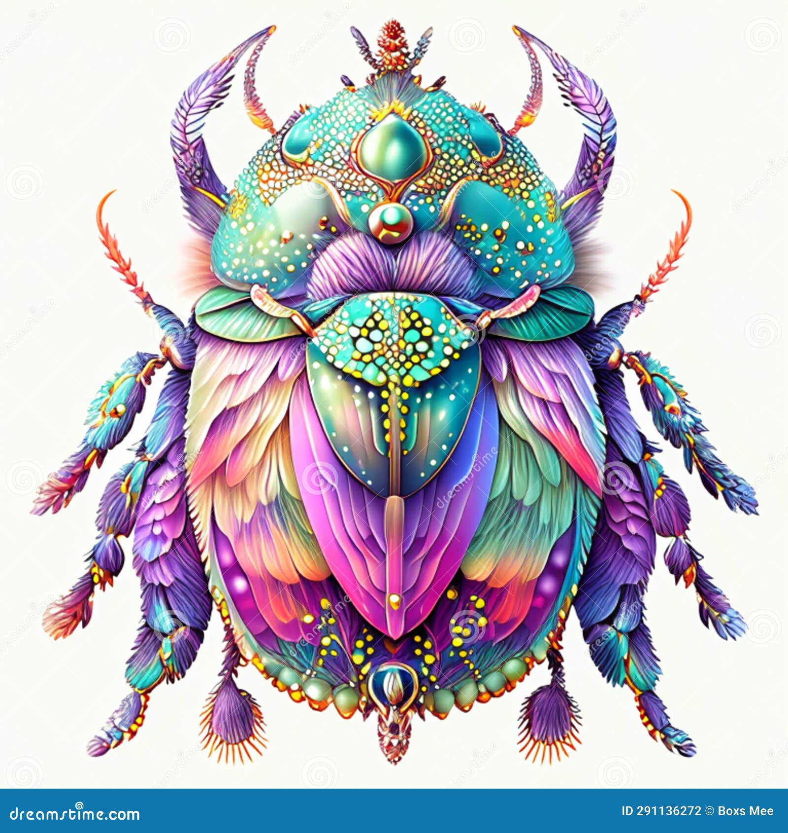Illustration of a Colorful Bug in the Form of a Rainbow. Generative AI ...