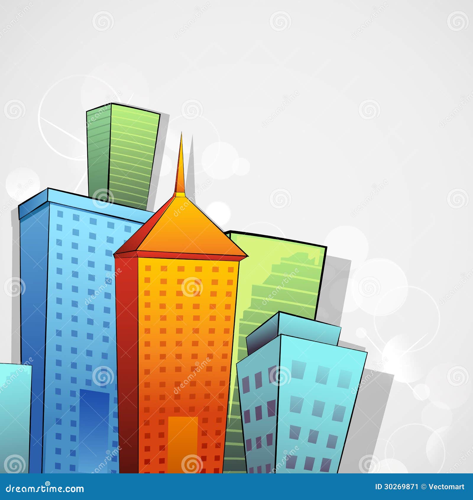 Colorful Building stock vector. Illustration of metropolitan - 30269871