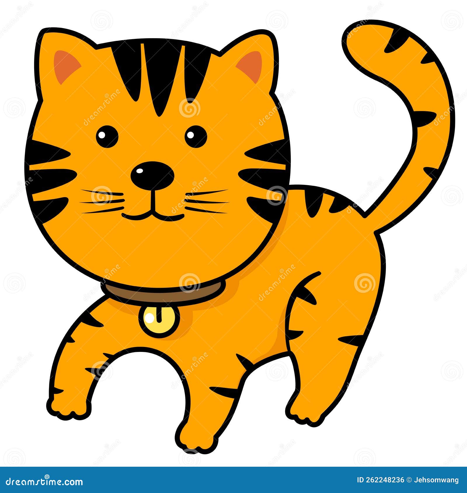 Colorful Cartoon Character Cat Stock Vector - Illustration of black ...