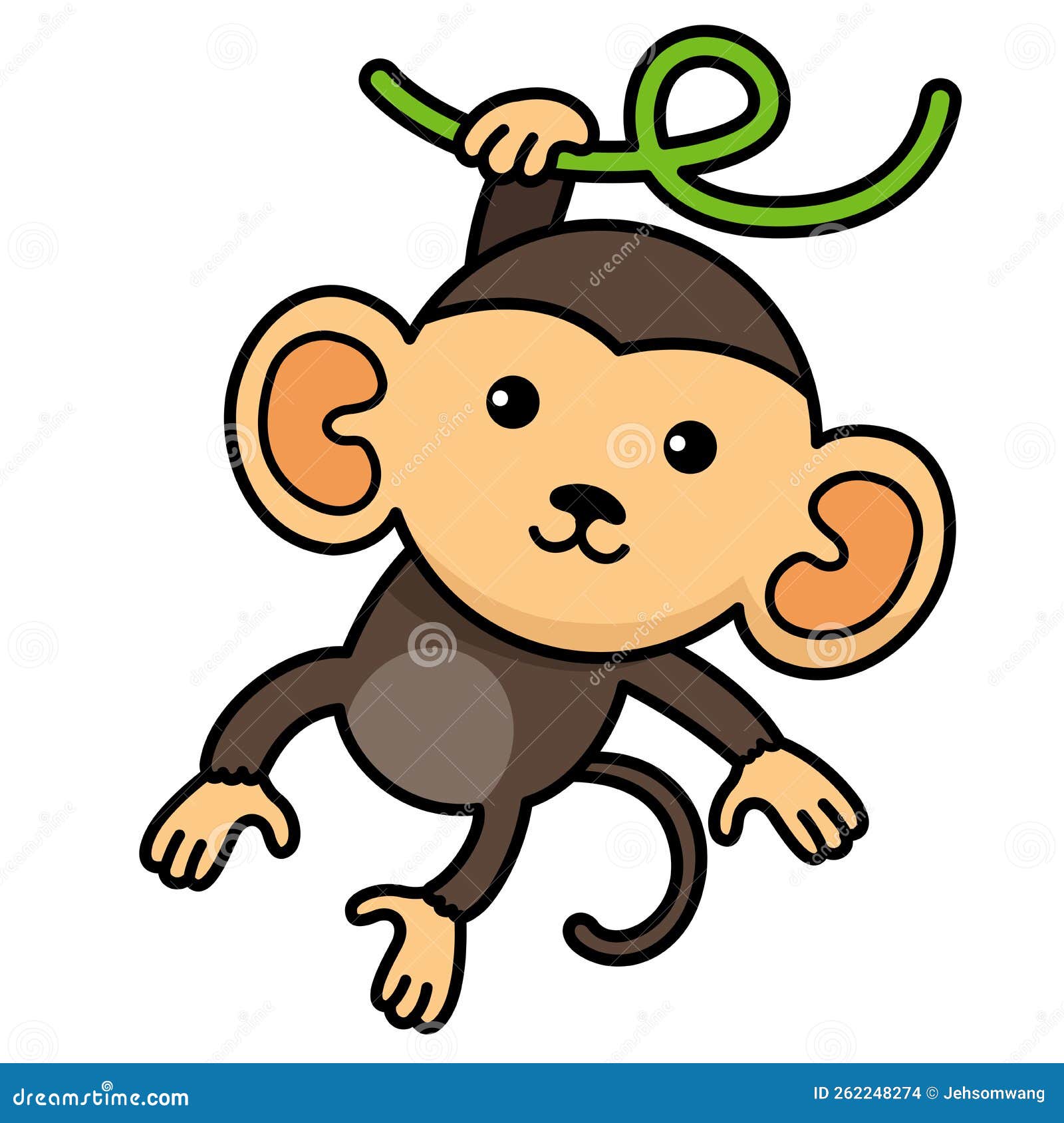 Colorful Cartoon Character Monkey Stock Vector - Illustration of clip ...