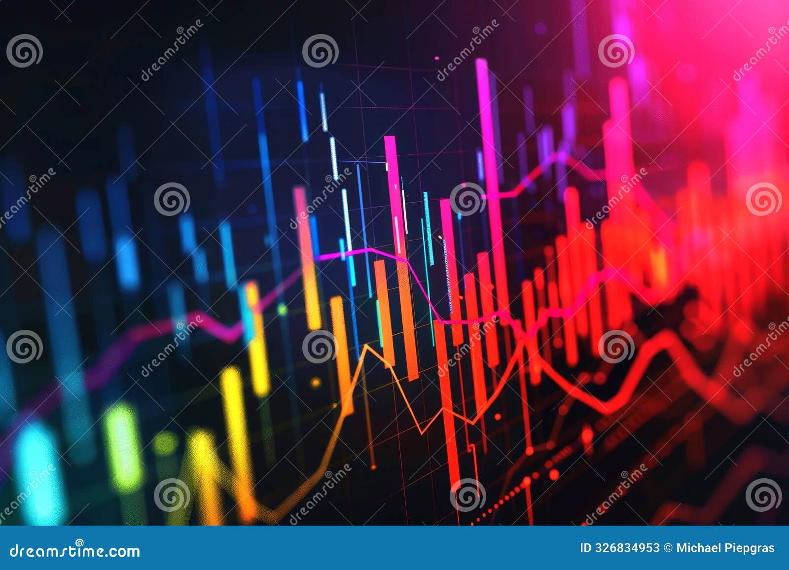Illustration of a Colorful Chart for Shares Stock Image - Image of ...