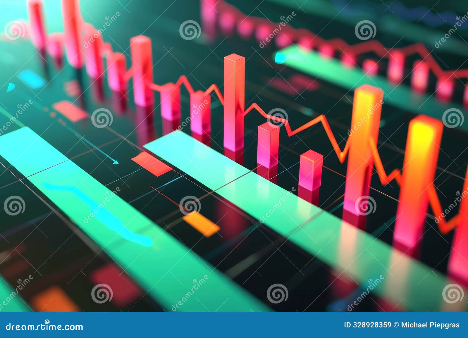 Illustration of a Colorful Chart for Shares Stock Illustration ...