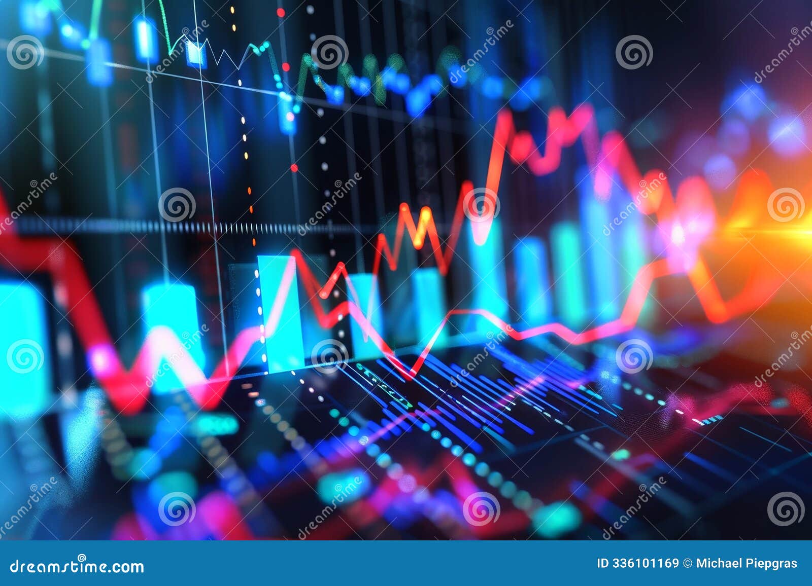 Illustration of a Colorful Chart for Shares Stock Image - Image of ...