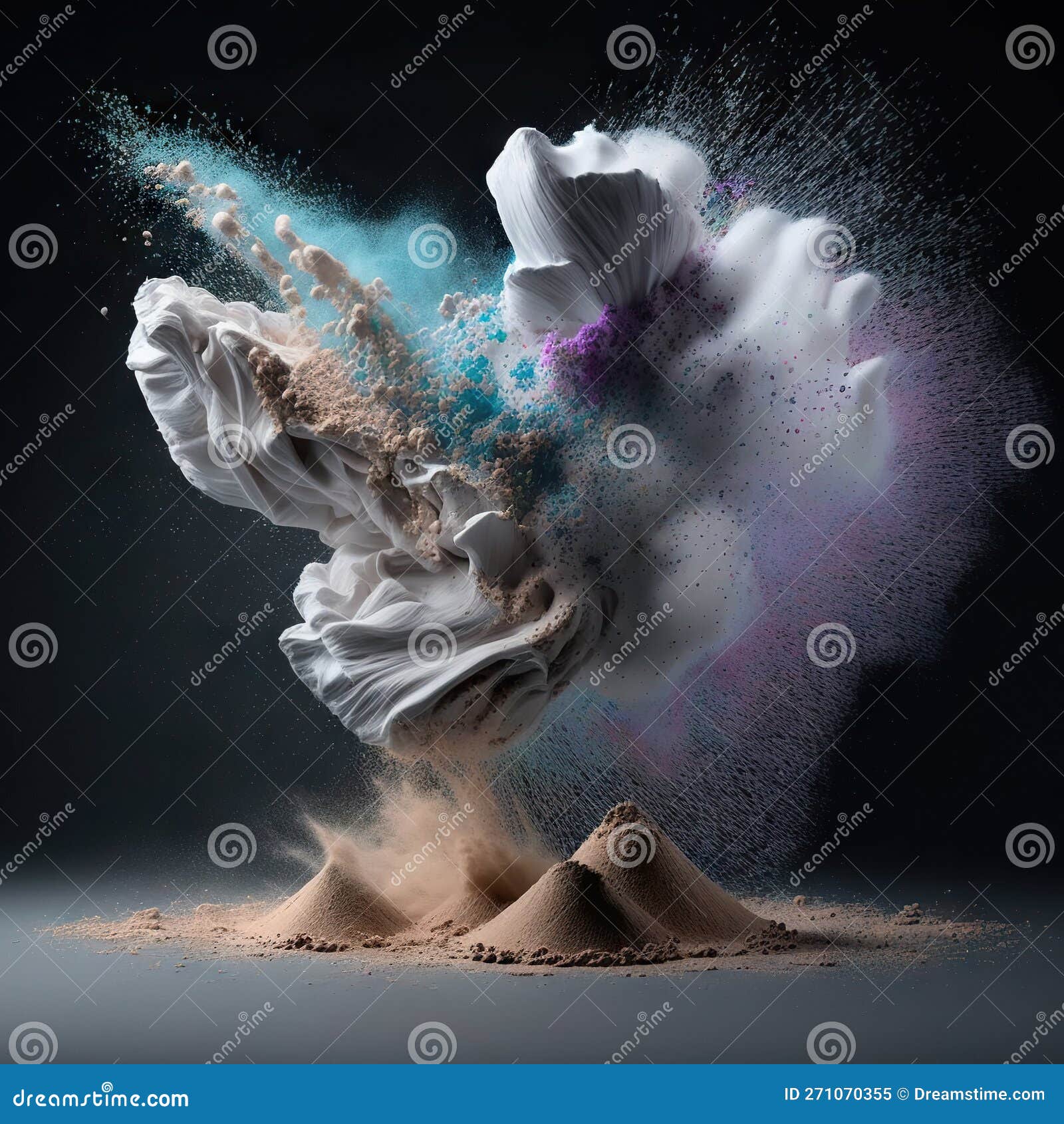 Illustration of the Colorful Cloudy Powder Explosion Stock Illustration ...