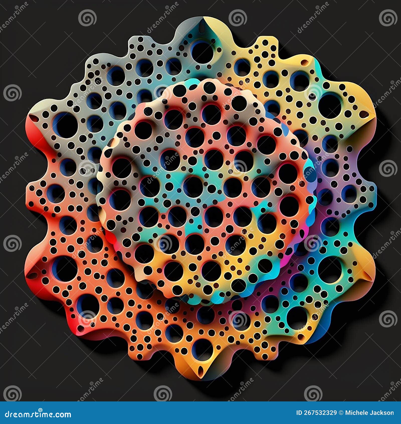 Detailed 3D Dots in a Disk, Generative Ai Stock Illustration ...