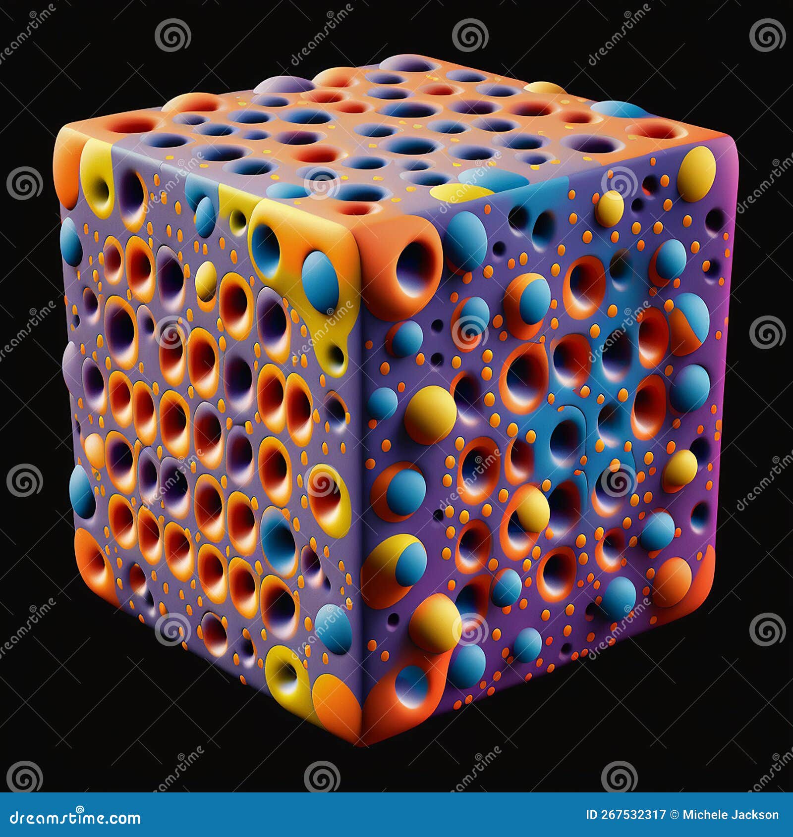Detailed 3D Dots in a Cube, Generative Ai Stock Illustration ...