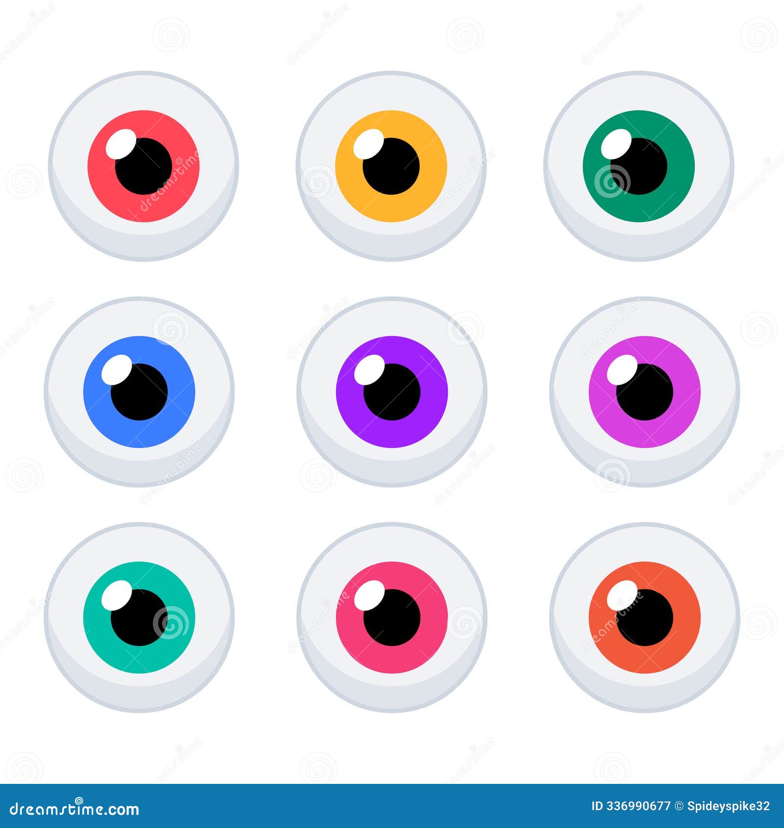An Illustration of Colorful Eyes. Isolated Vector Illustration Stock ...