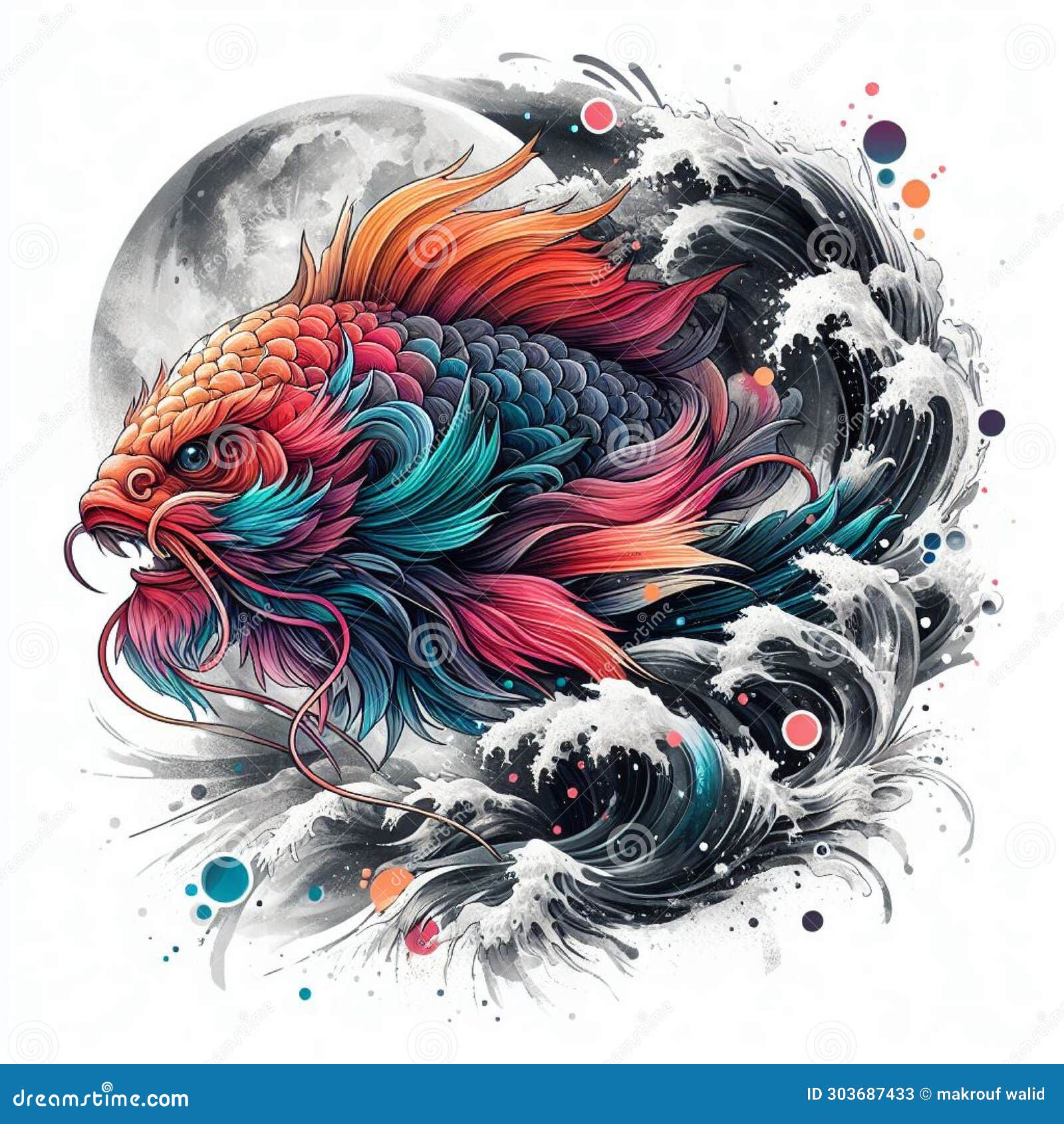 Illustration of Colorful Fish in White Background Stock Illustration ...