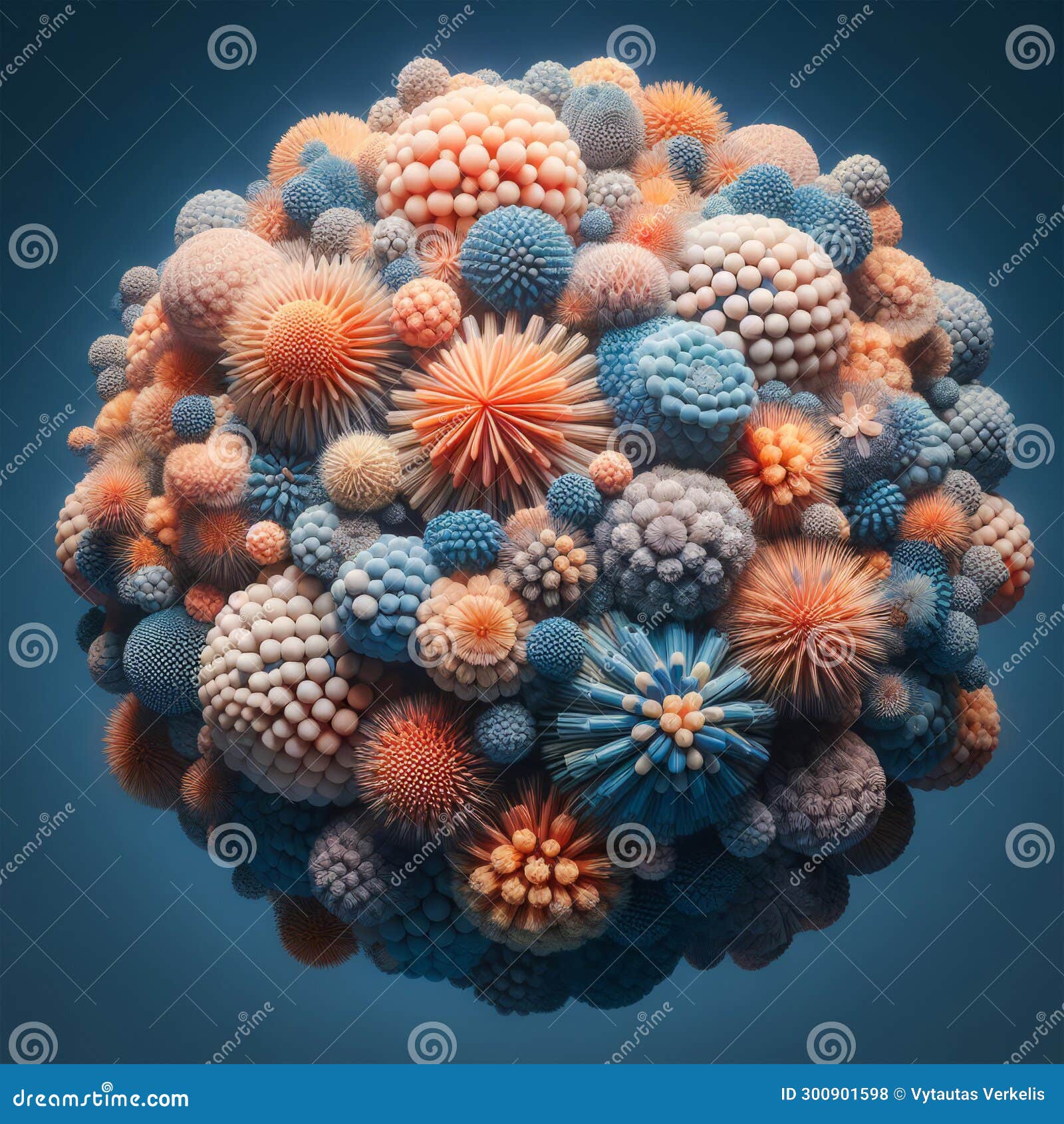 Illustration of a Colorful Flower in the Form of a Ball Stock ...
