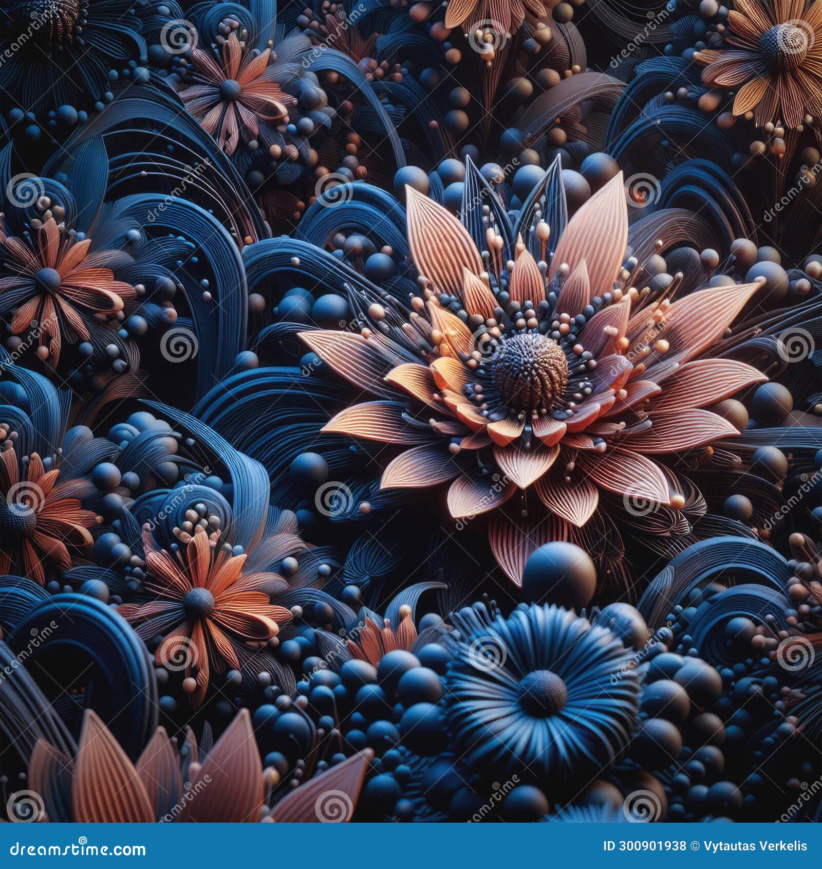 Illustration of a Colorful Flower in the Form of a Ball Stock ...