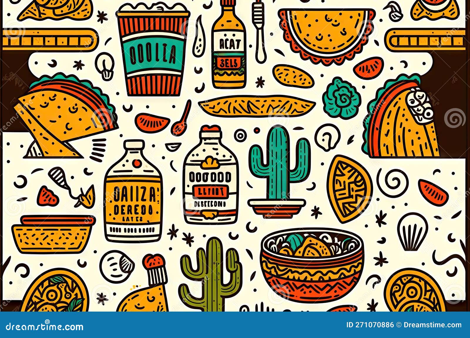 Illustration of the Colorful Food Sketch Stock Illustration ...