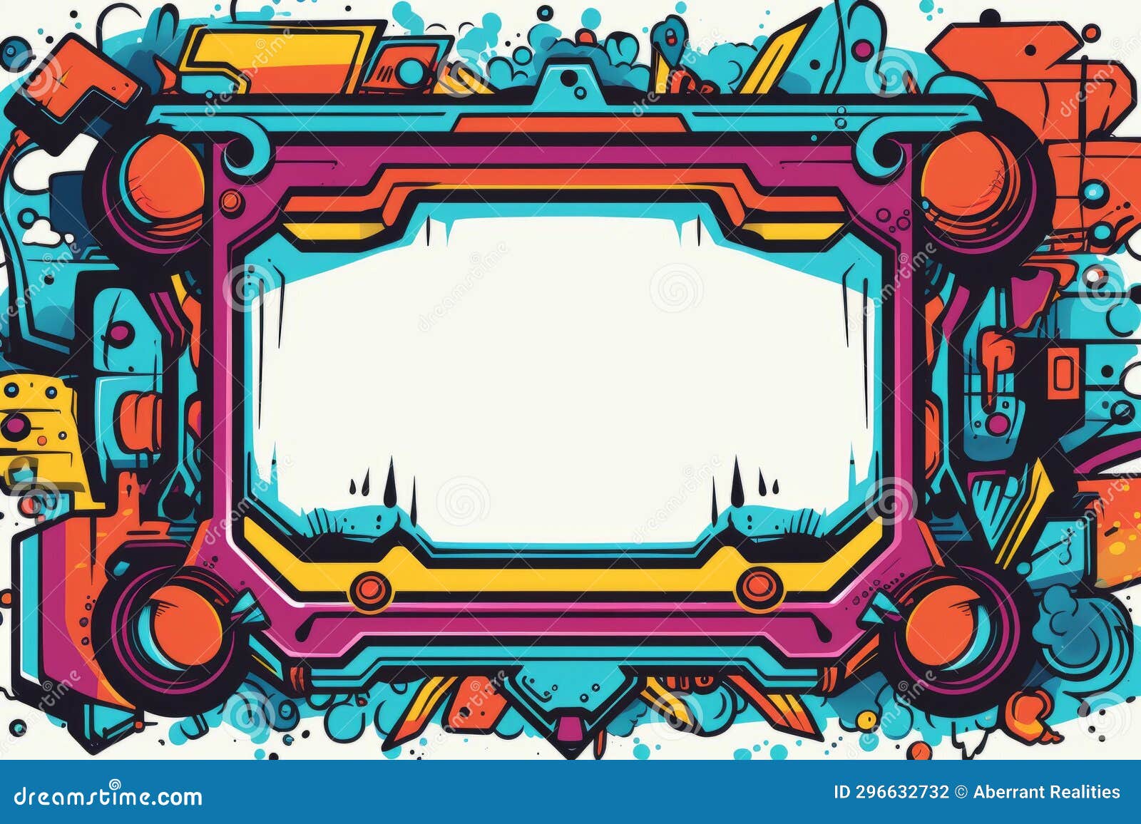 An Illustration of a Colorful Frame with an Abstract Design Stock ...