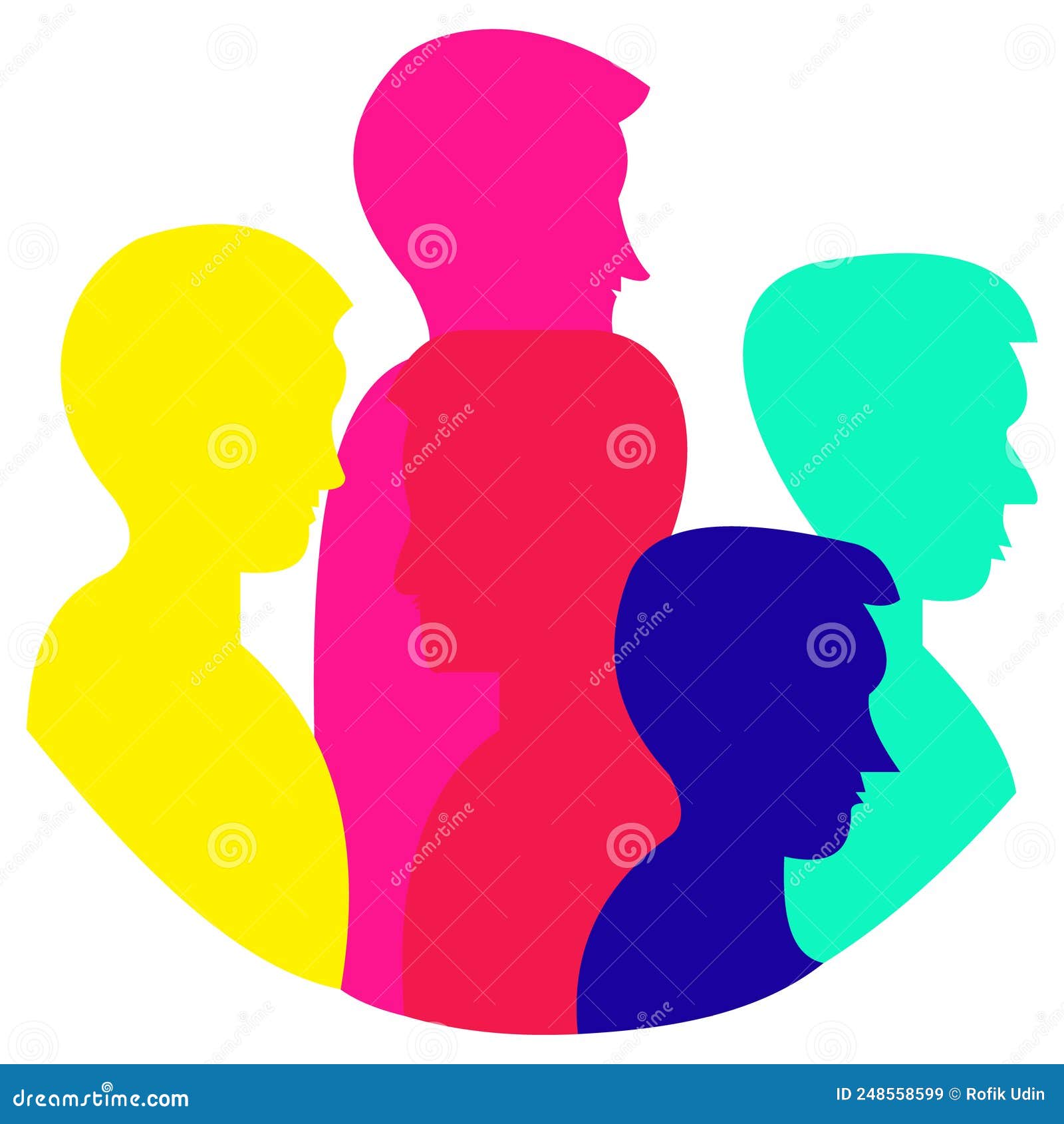 Illustration of a Colorful Group of People Stock Vector - Illustration ...