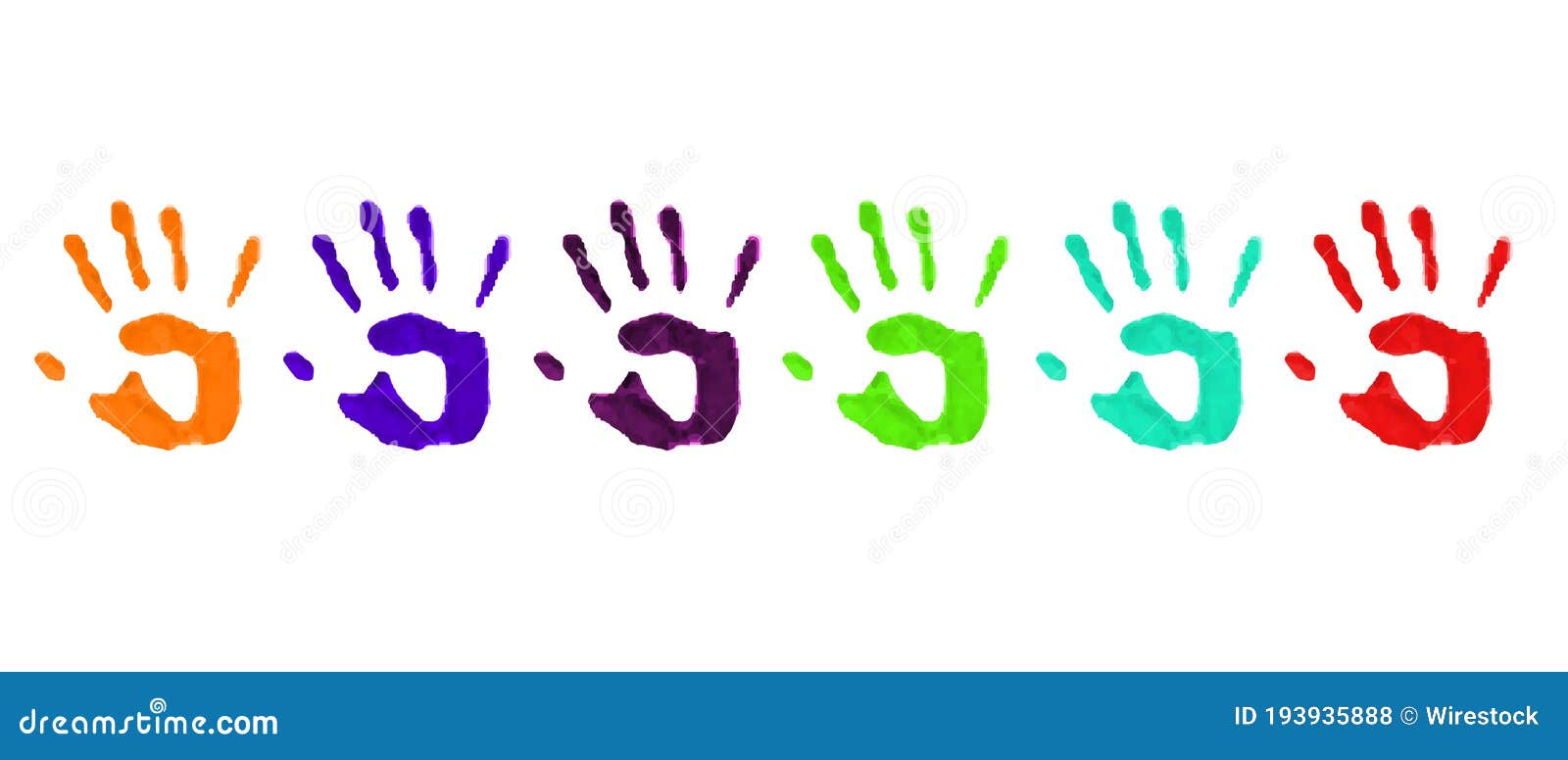 Illustration of Colorful Handprints - Concept of Unity, Friendship ...