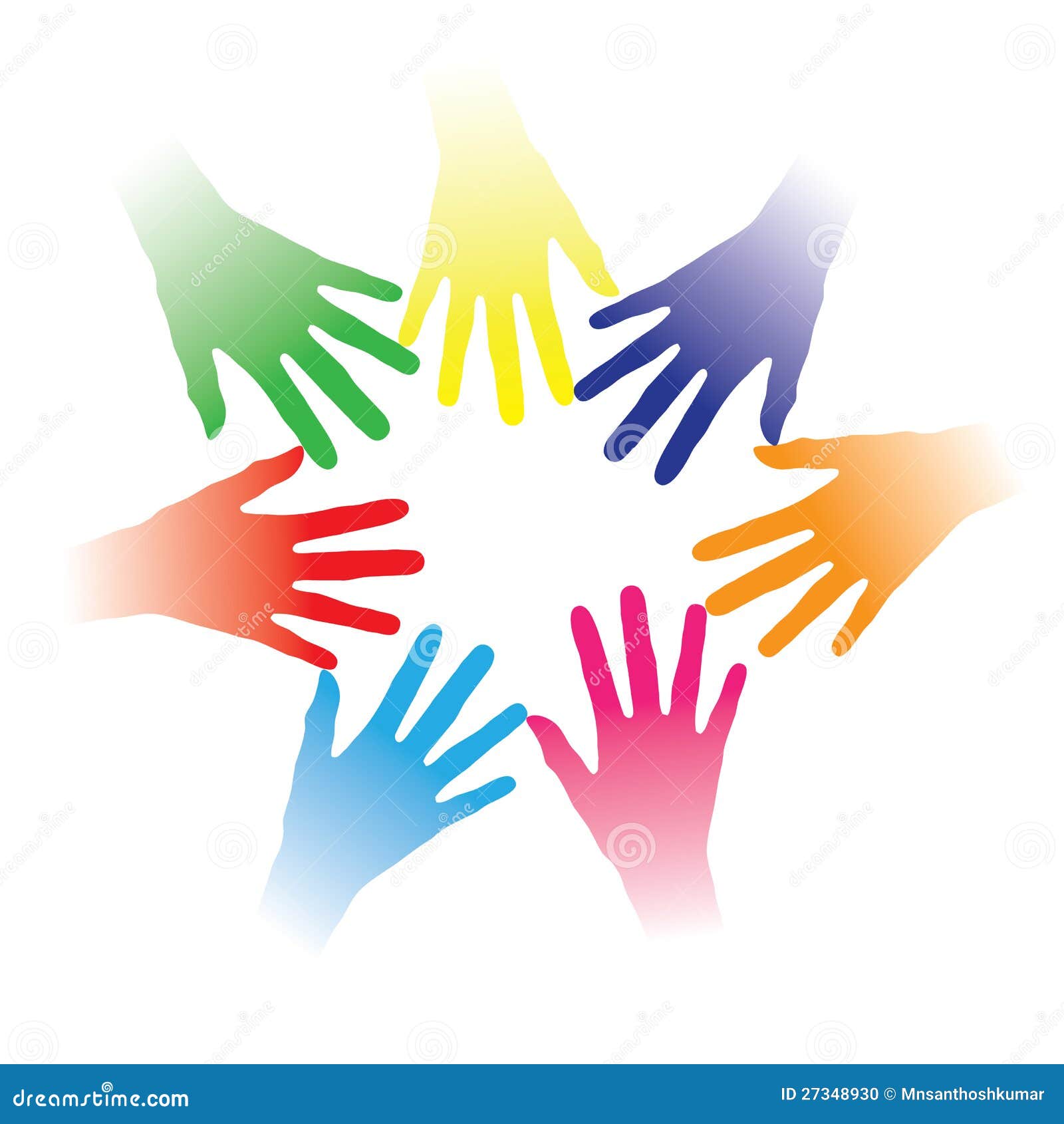 Illustration of Colorful Hands Held Together Stock Vector ...
