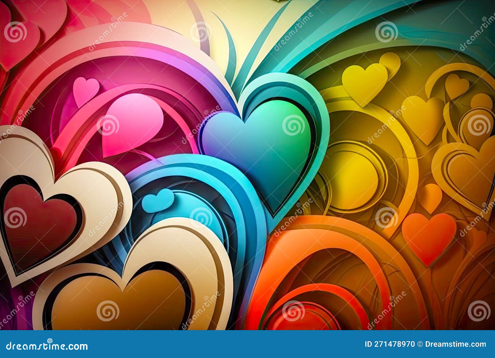 Illustration of the Colorful Hearts Background Stock Illustration ...