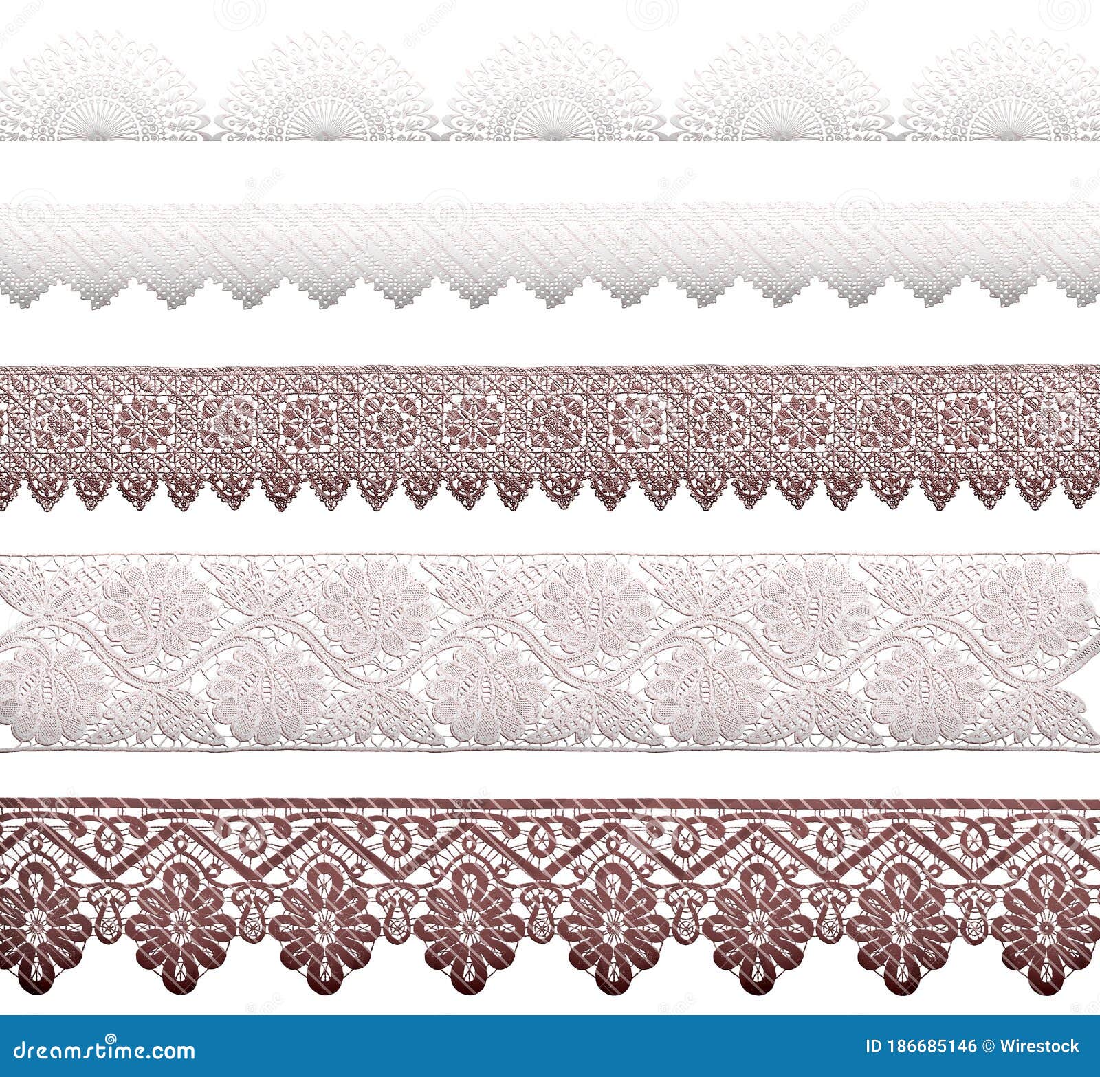 Illustration of a Colorful Lace Line Pattern Isolated on a White ...