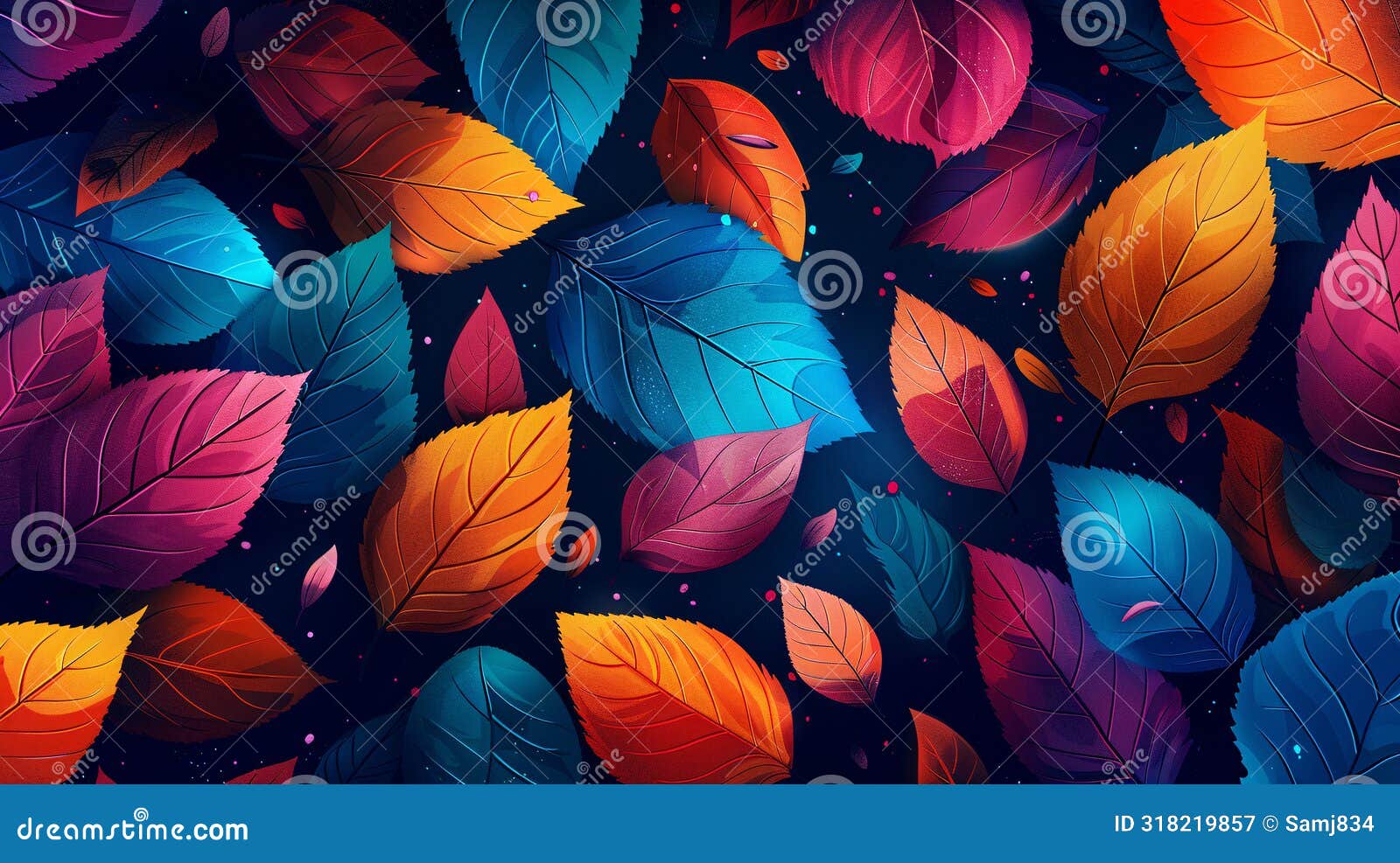 Illustration of Colorful Leaves Background Stock Illustration ...